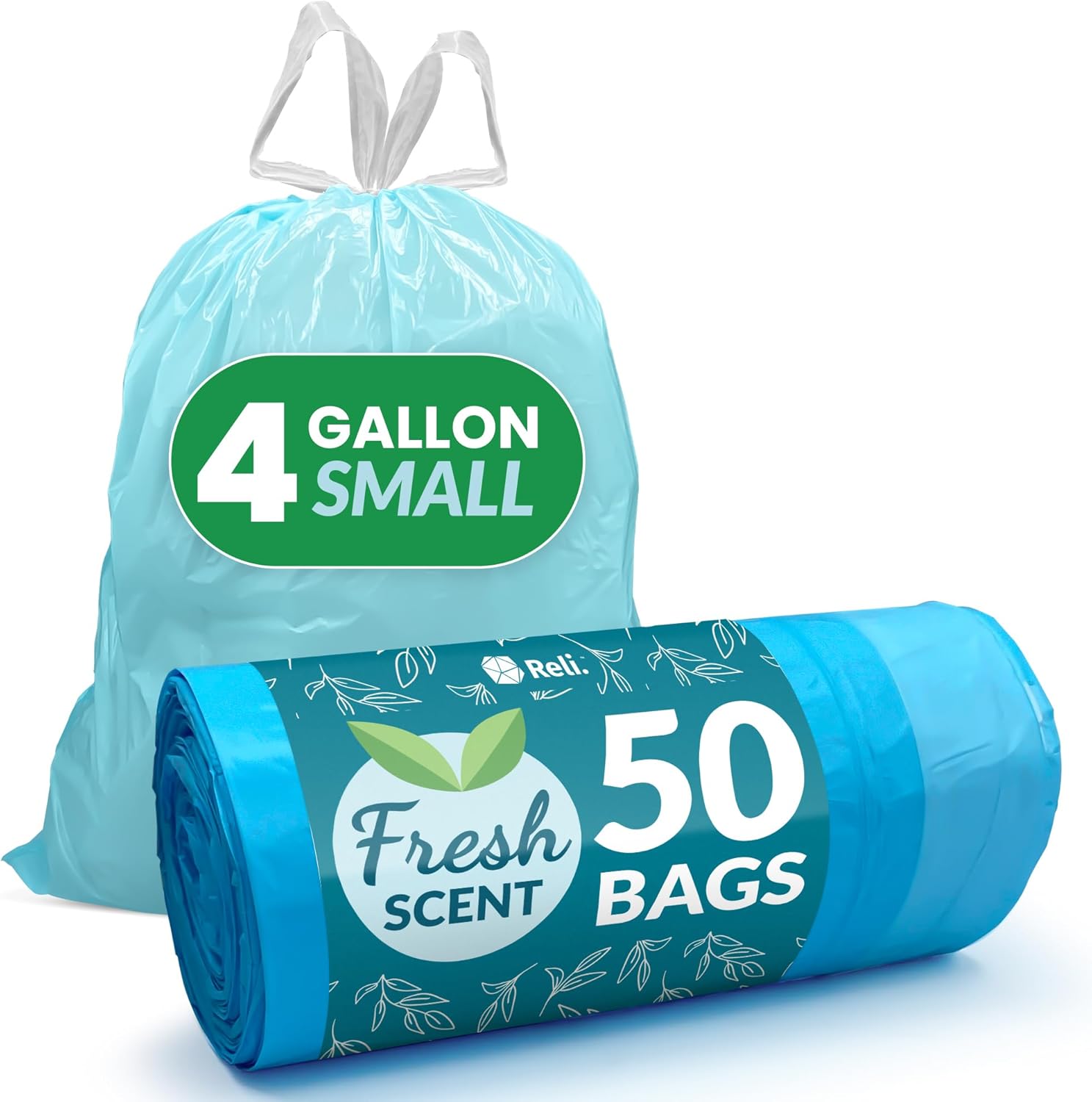 Amazon.com: Reli. 4 Gallon Trash Bags Drawstring (50 Count) | Fresh ...
