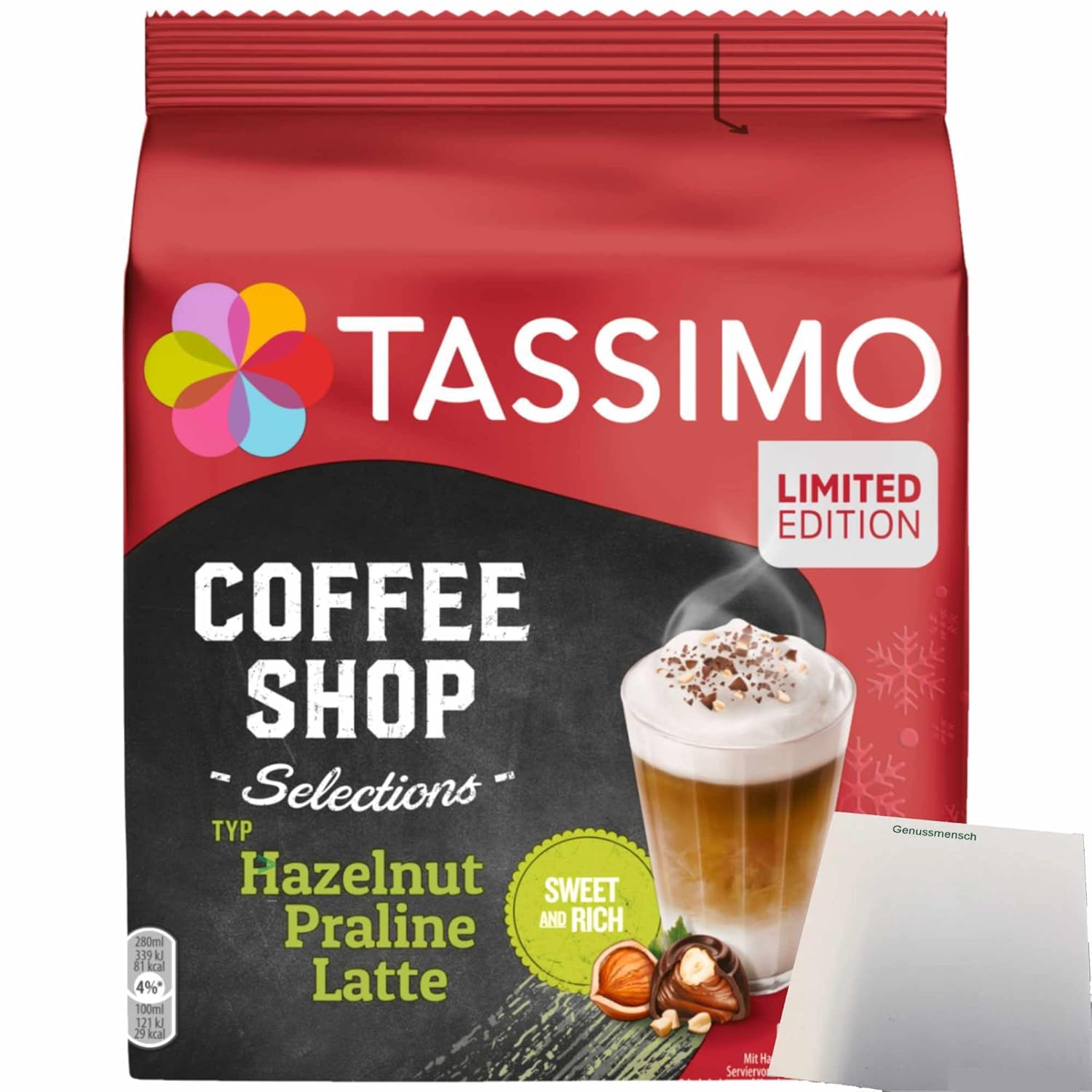 Shop Selection Hazelnut Praline Latte (268g Packung 16 T-Discs für 8 Getränke) + usy Block ...