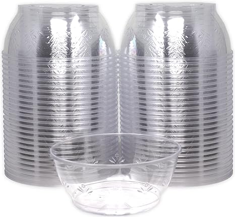 Amazon.com: Clear Mini Plastic Bowls - (Bulk 50 Pack) 6 Oz Disposable ...