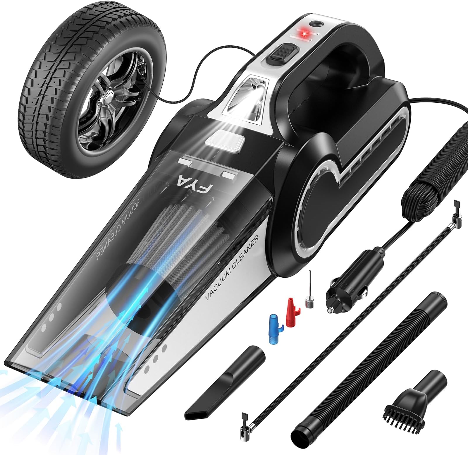 FYA 4-in-1 Portable Car Vacuum Cleaner for Car, Handheld Vacuum with ...