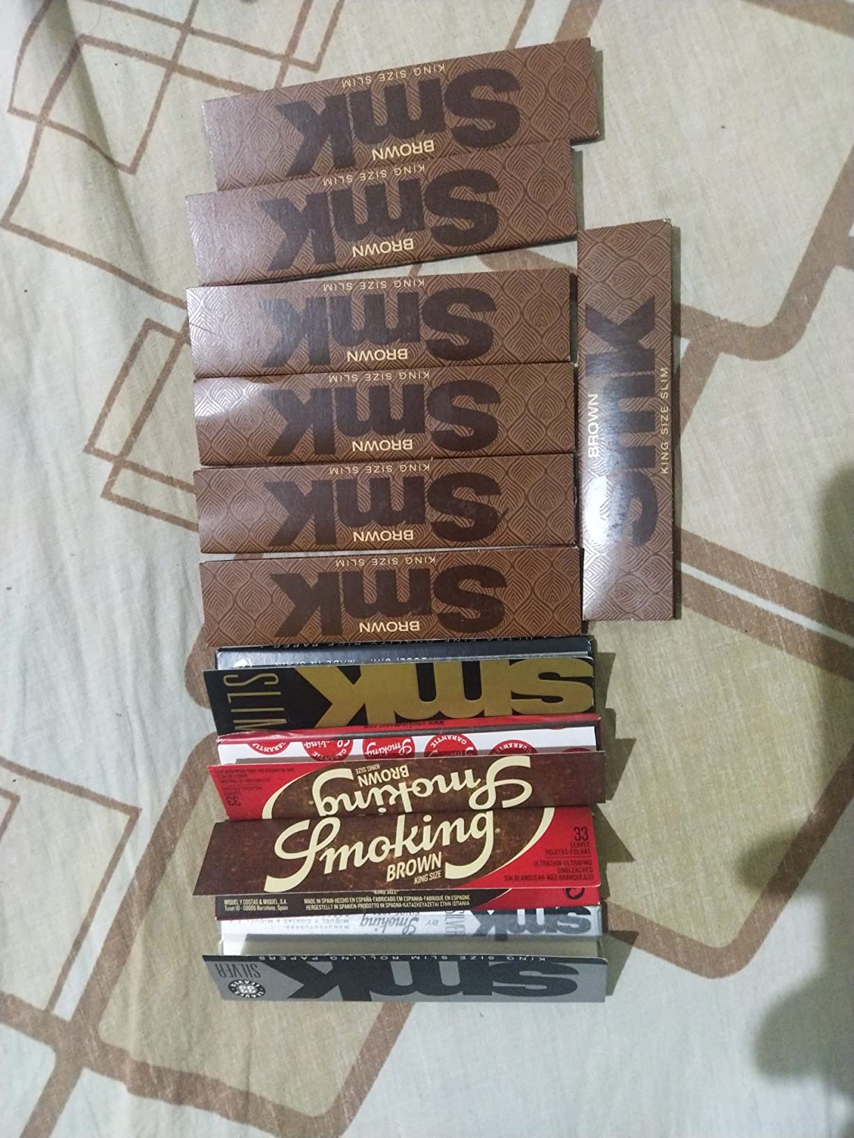 Buy SMK KS Paper 13 GSM Brown Rolling Unbleached Papers - Pack of 8 ...