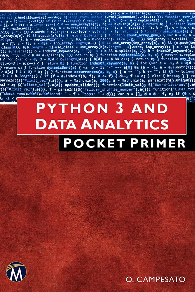 Python 3 and Data Analytics Pocket Primer: Campesato, Oswald: 9781683926542: Amazon.com: Books