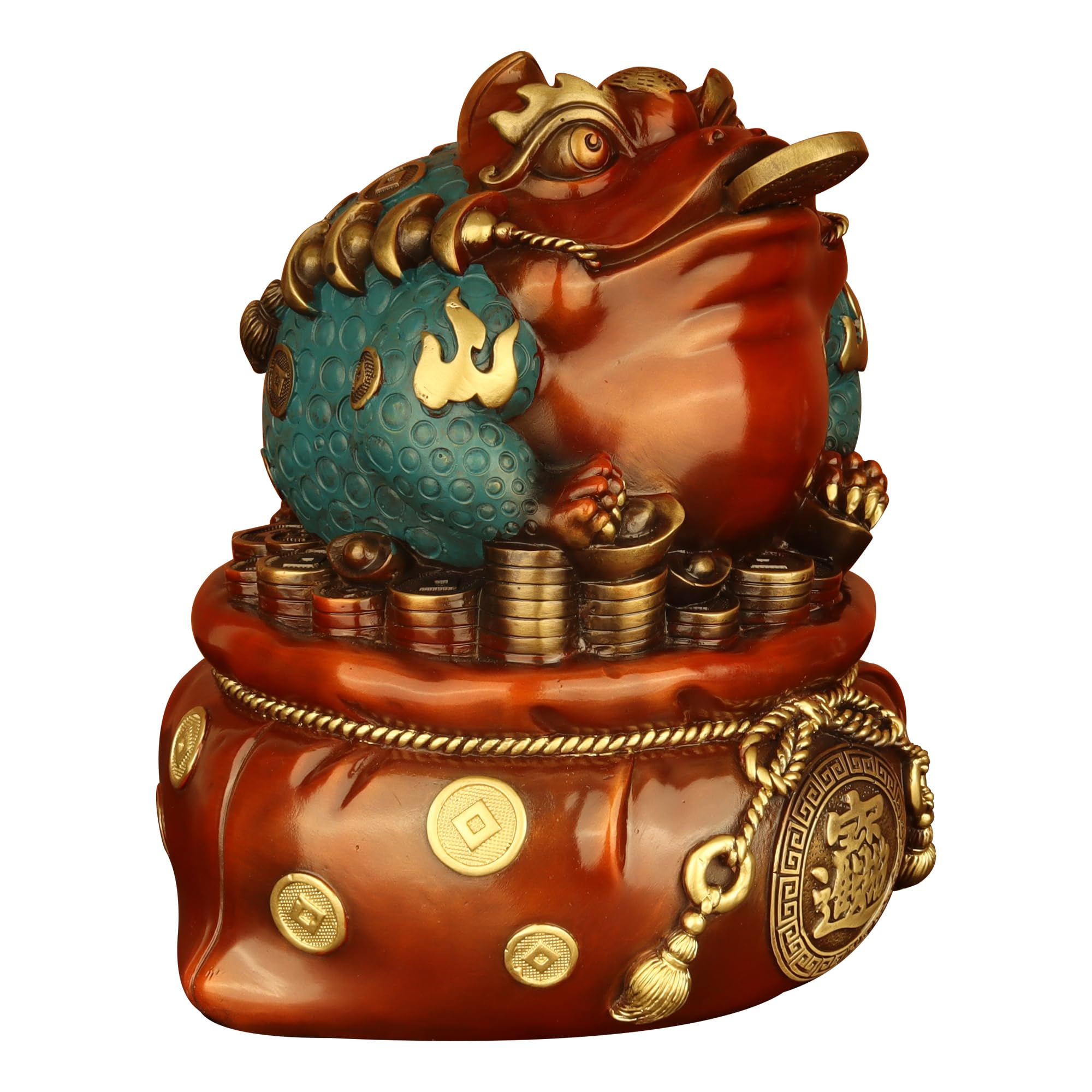 Amazon.com: FENGSHUI-CAISHEN Pure Copper Feng Shui Money Frog Statues ...