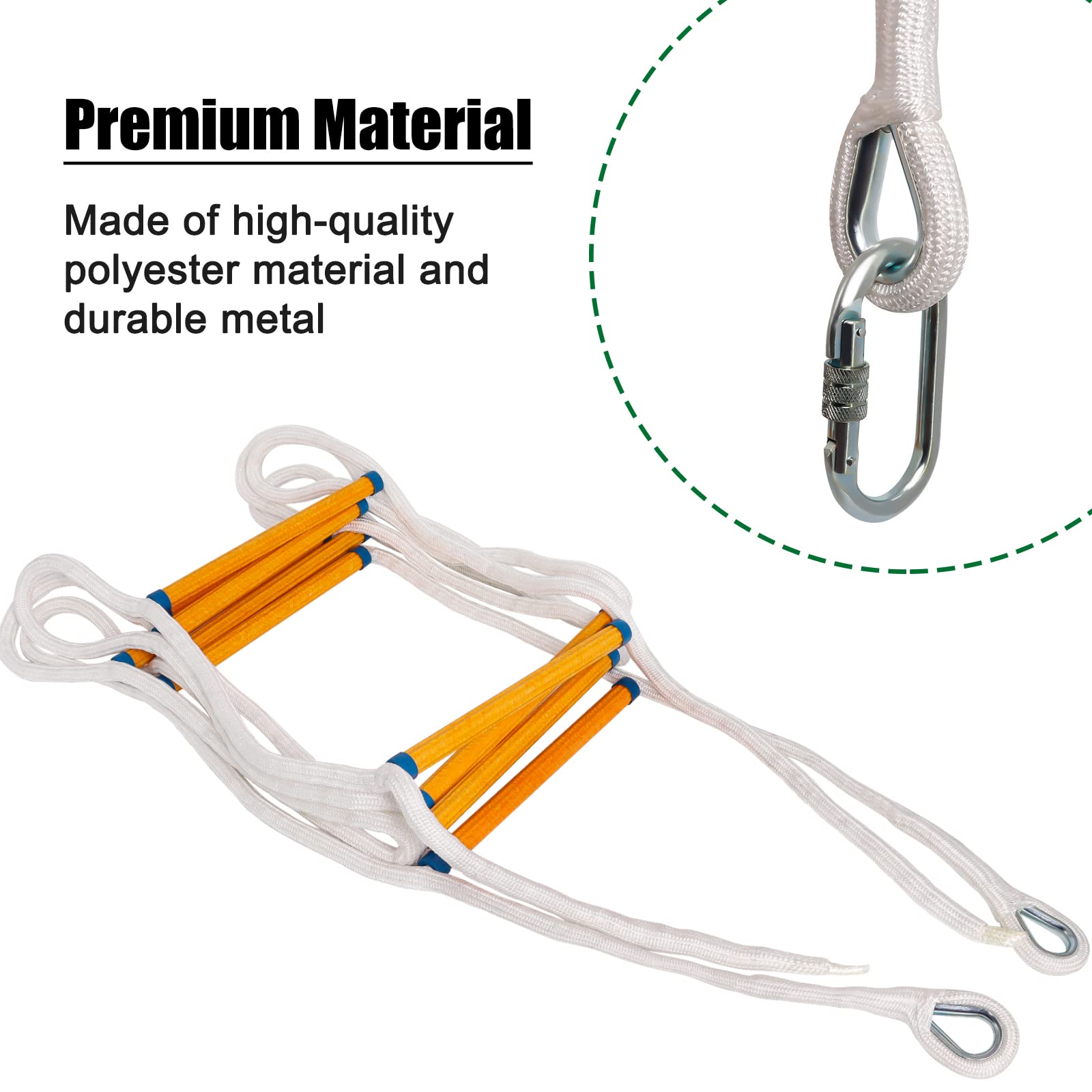 Fire Escape Ladder, 13 FT Emergency Escape Ladders, Portable Climbing ...