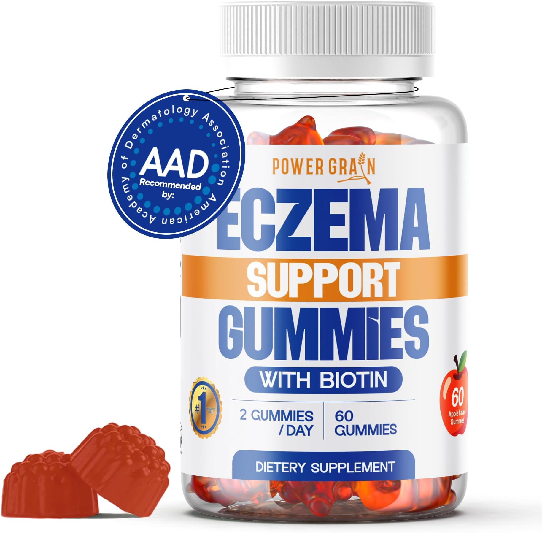 Amazon.com: Power Grain Sugar Free Eczema Treatment Gummies - USA Made ...