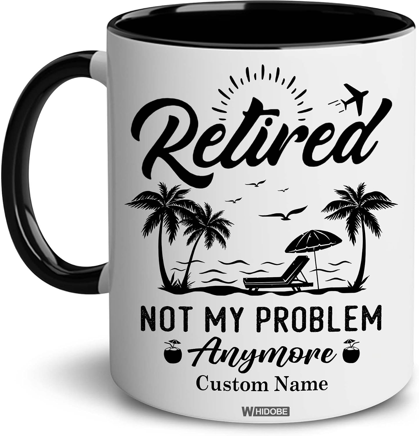 Amazon.com | WHIDOBE Personalized Funny Retirement Mug Retired Not My ...