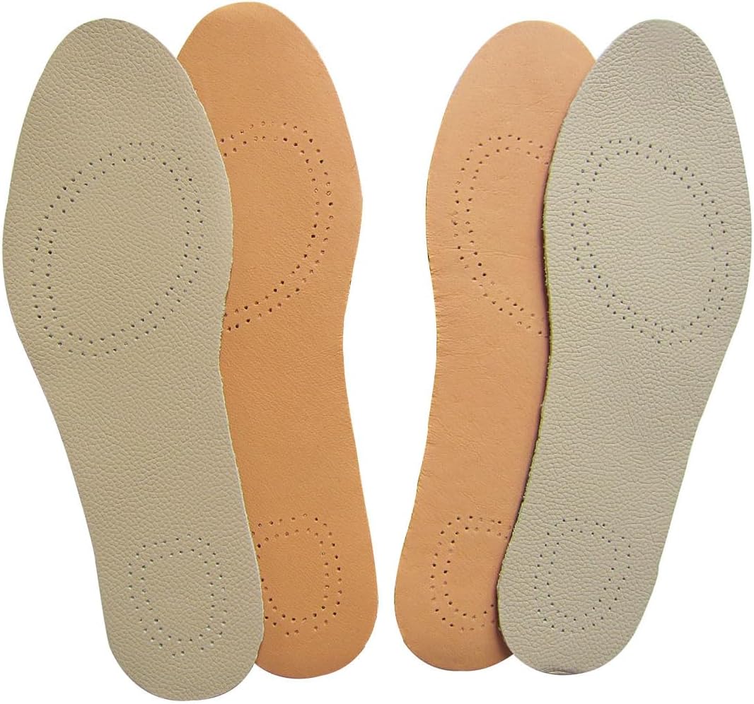 Amazon.com: Leather Inserts for Men Thin Leather Shoes Insoles for ...