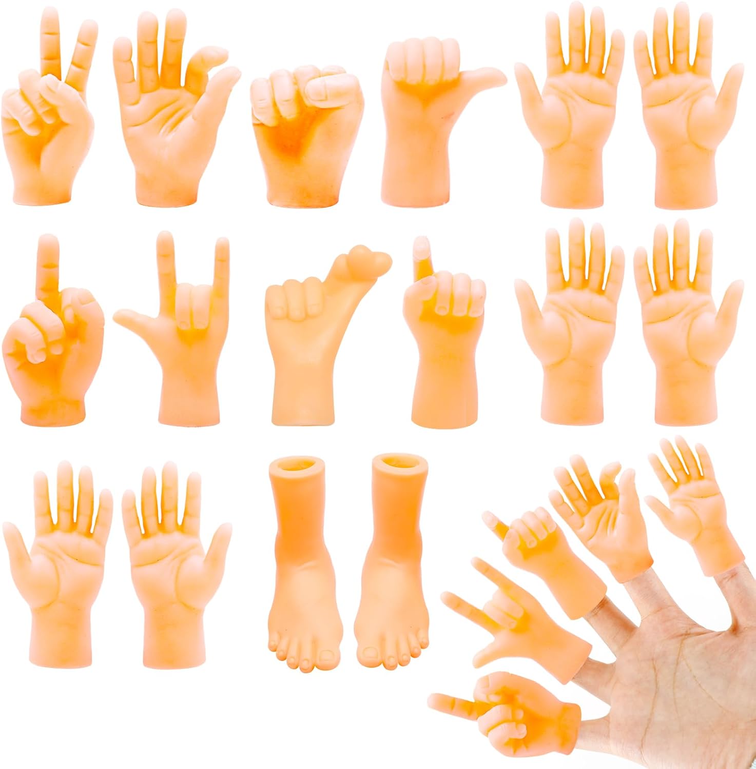 Amazon.com: Tiny Hands for Fingers 16 Pcs Tiny Hands Premium Rubber ...