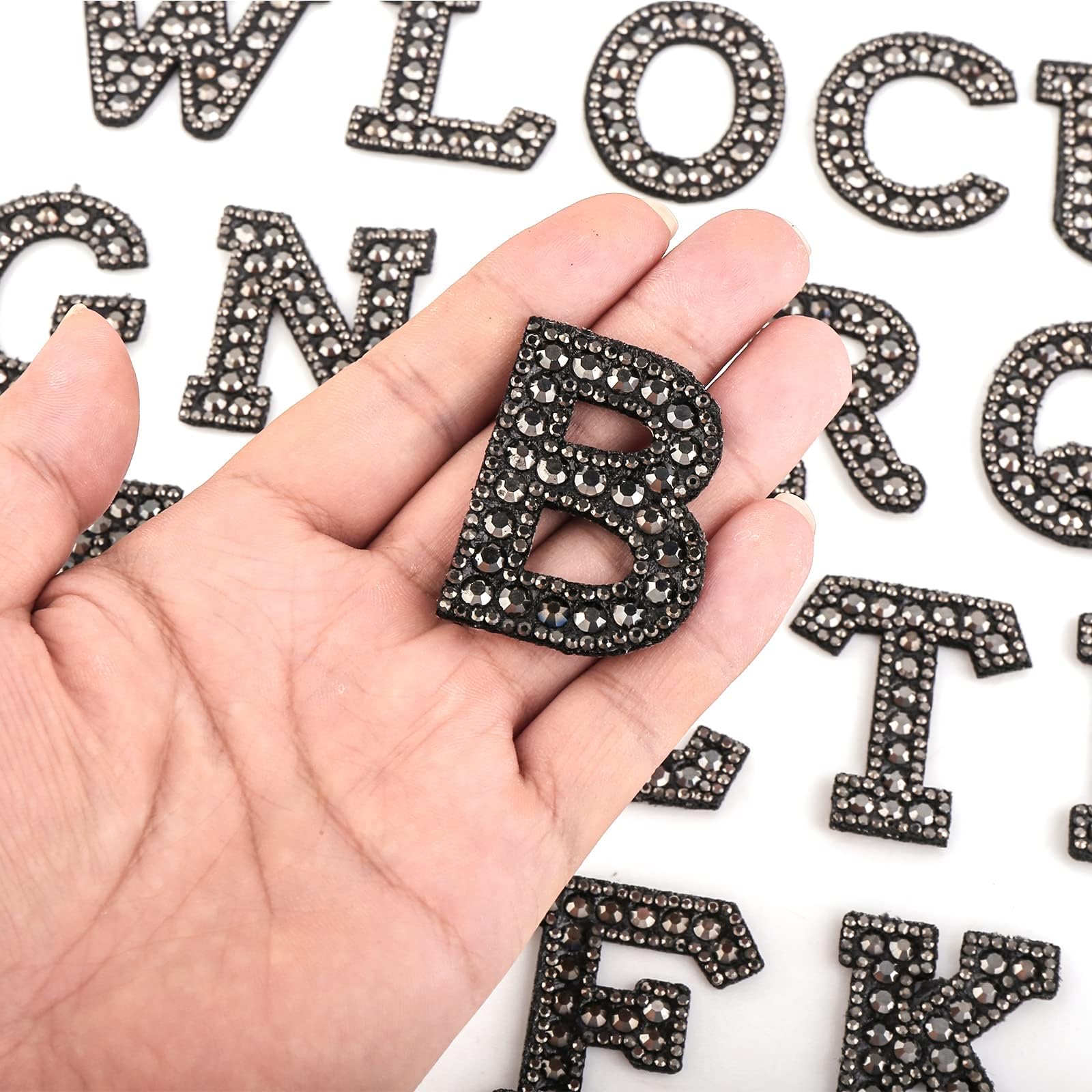 Amazon.com: 26 Pcs Rhinestone Iron on Letter Patches Bling Rhinestone ...