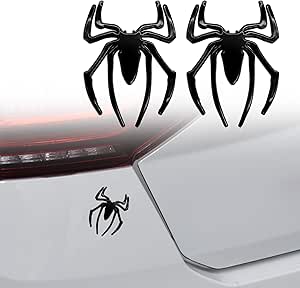 Amazon.com: Zufoty 2PCS 3D Spider Emblems Badges Sticker, Metal Spider ...