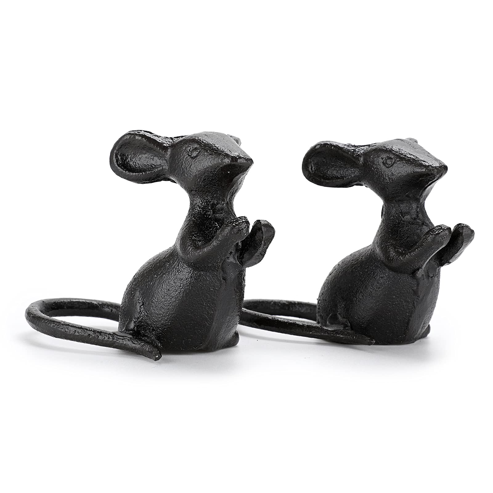 SUMTree 2pcs Cast Iron Little Cute Mouse Ornament Decorative Desktop ...