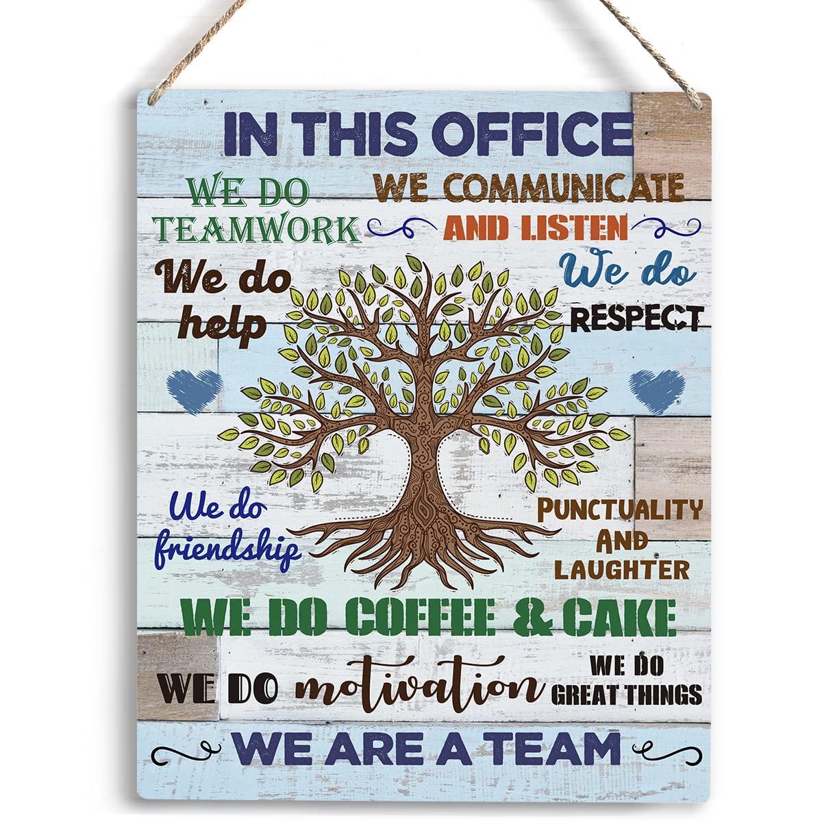 Amazon.com: YCYD Decorative Signage, Wooden Hanging Sign with Teamwork ...