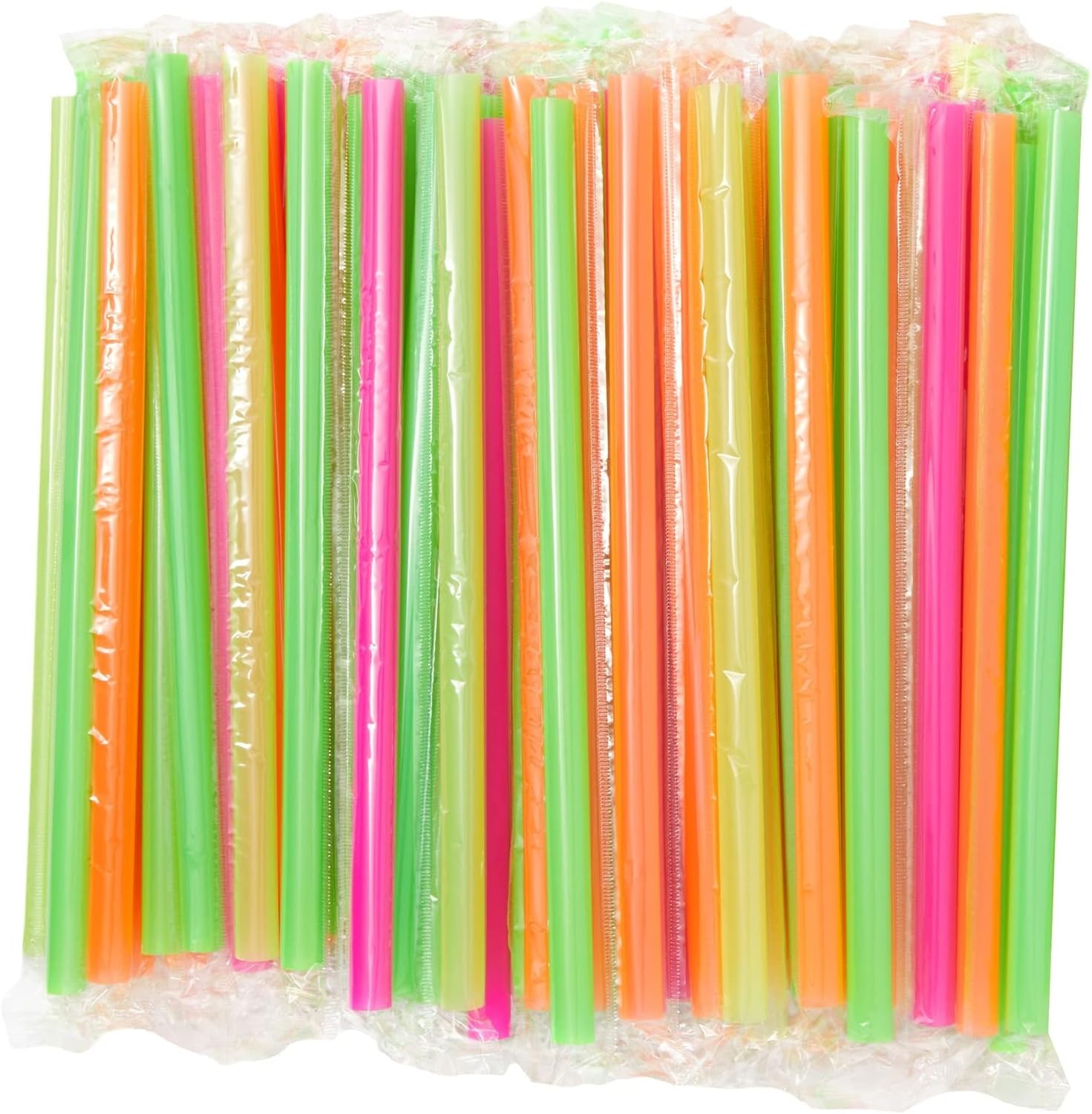 Amazon.com: Juvale 100 Disposable Plastic Drinking Straw - Individually ...