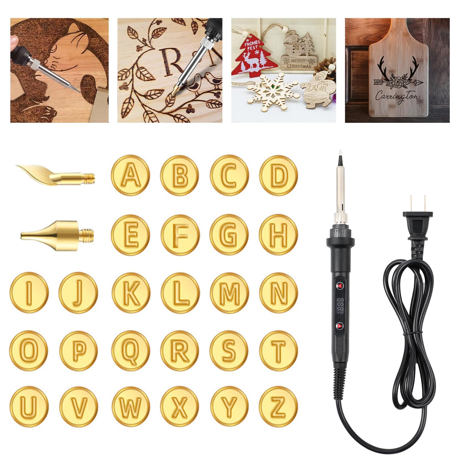 Amazon.com: 26 Letters Copper Mold DIY Wood Burning Carving Set,2025 ...