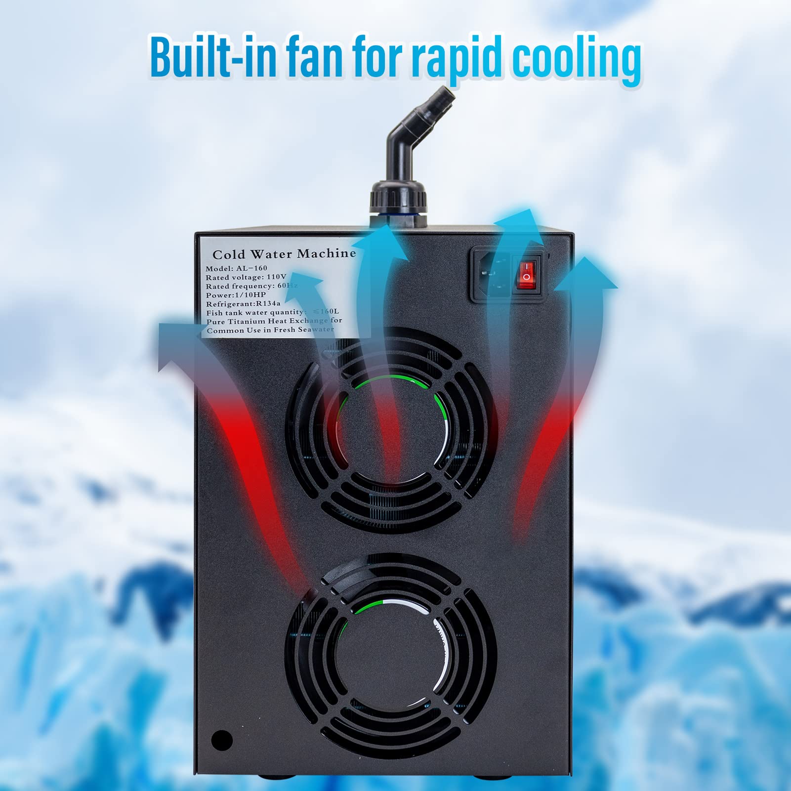 SDLOOL Aquarium Chiller 42gal 1/10 HP Water Chiller 160L Fish Tank ...