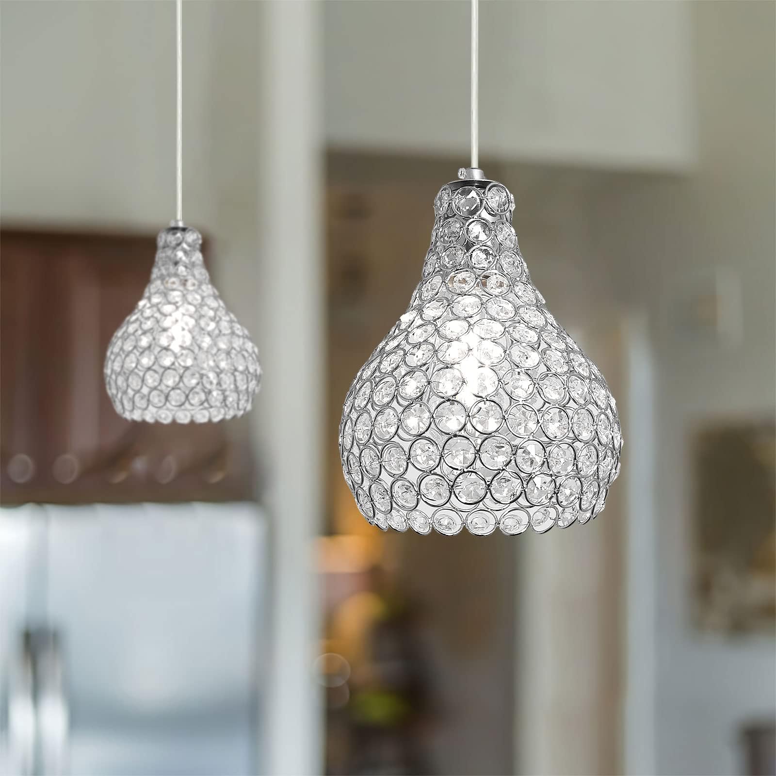 diisunbihuo Modern Crystal Pendant Lighting Hanging Pendant Lighting ...