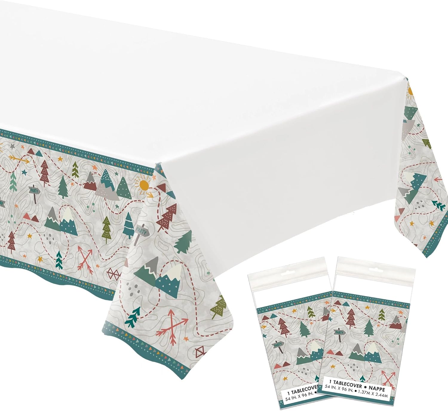 Amazon.com: HOME & HOOPLA Wilderness Adventure Plastic Table Cover ...