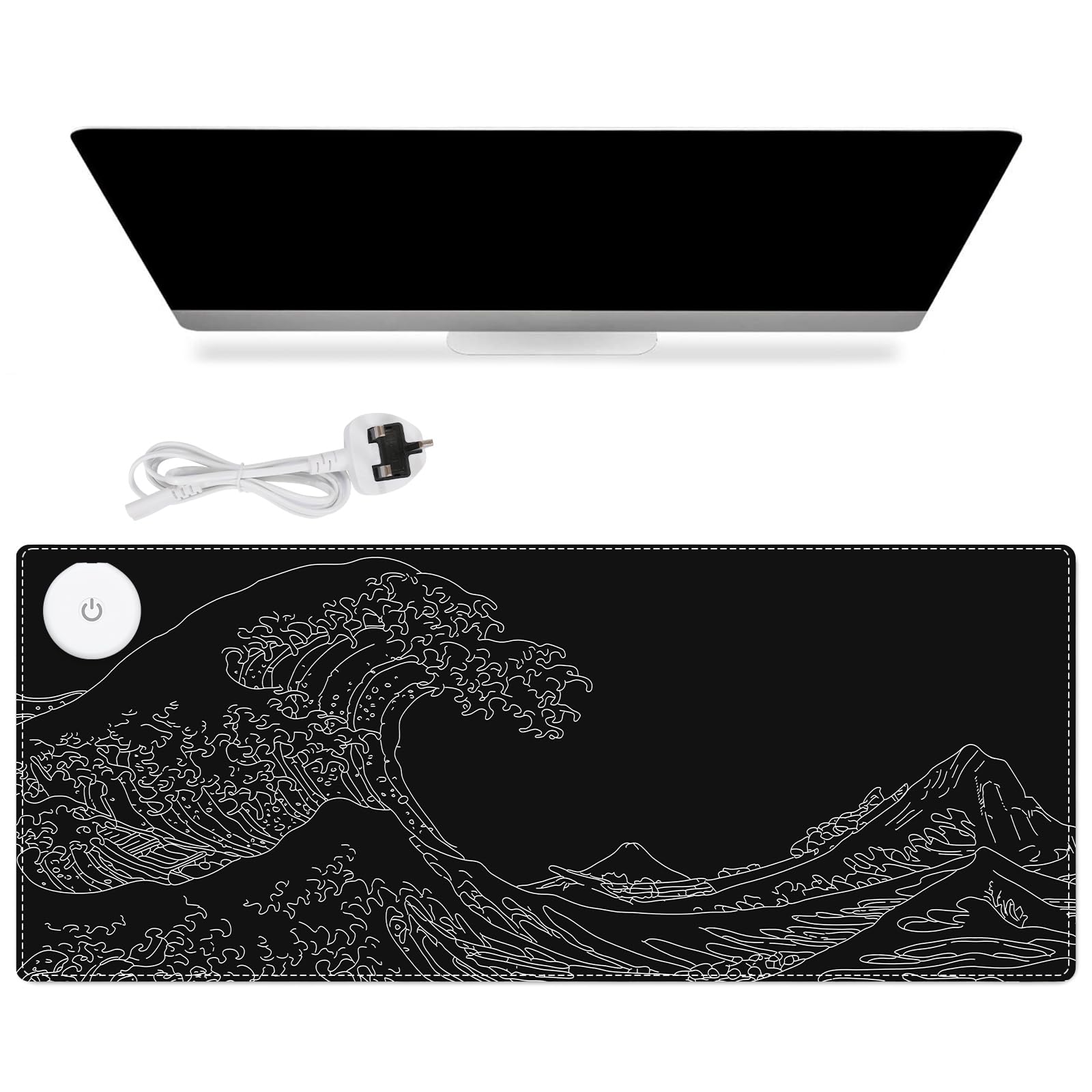 iCasso Heated Mouse Pad, Electric Warm Desk Pad with 3 Heating Levels ...