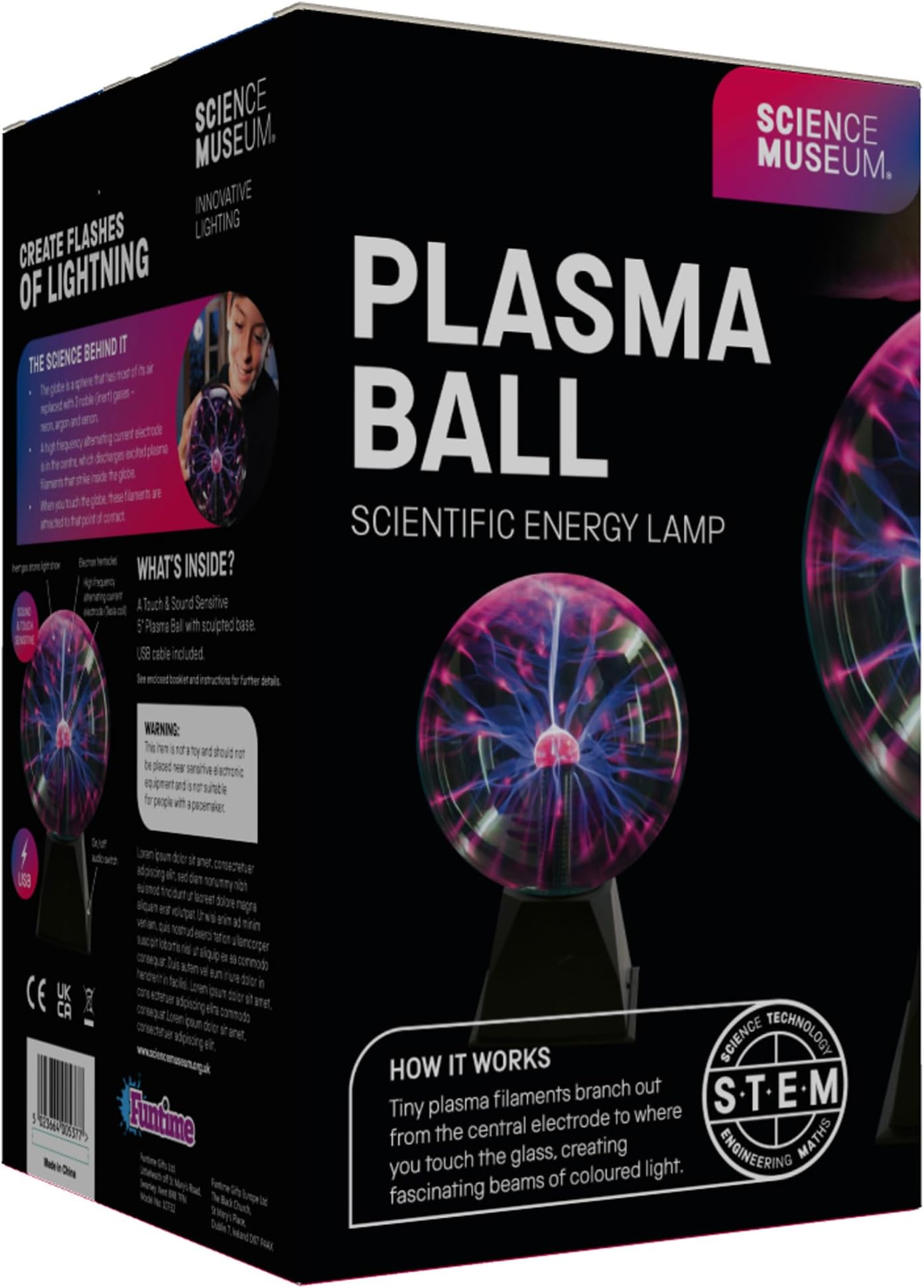 Global Gizmos 48980 8 Inch Mega Plasma Ball/Touch Sensitive & Sound ...