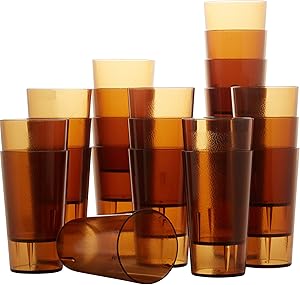 Amazon.com: Restaurant Grade, BPA-Free 12oz Amber Plastic Cups 24pk ...