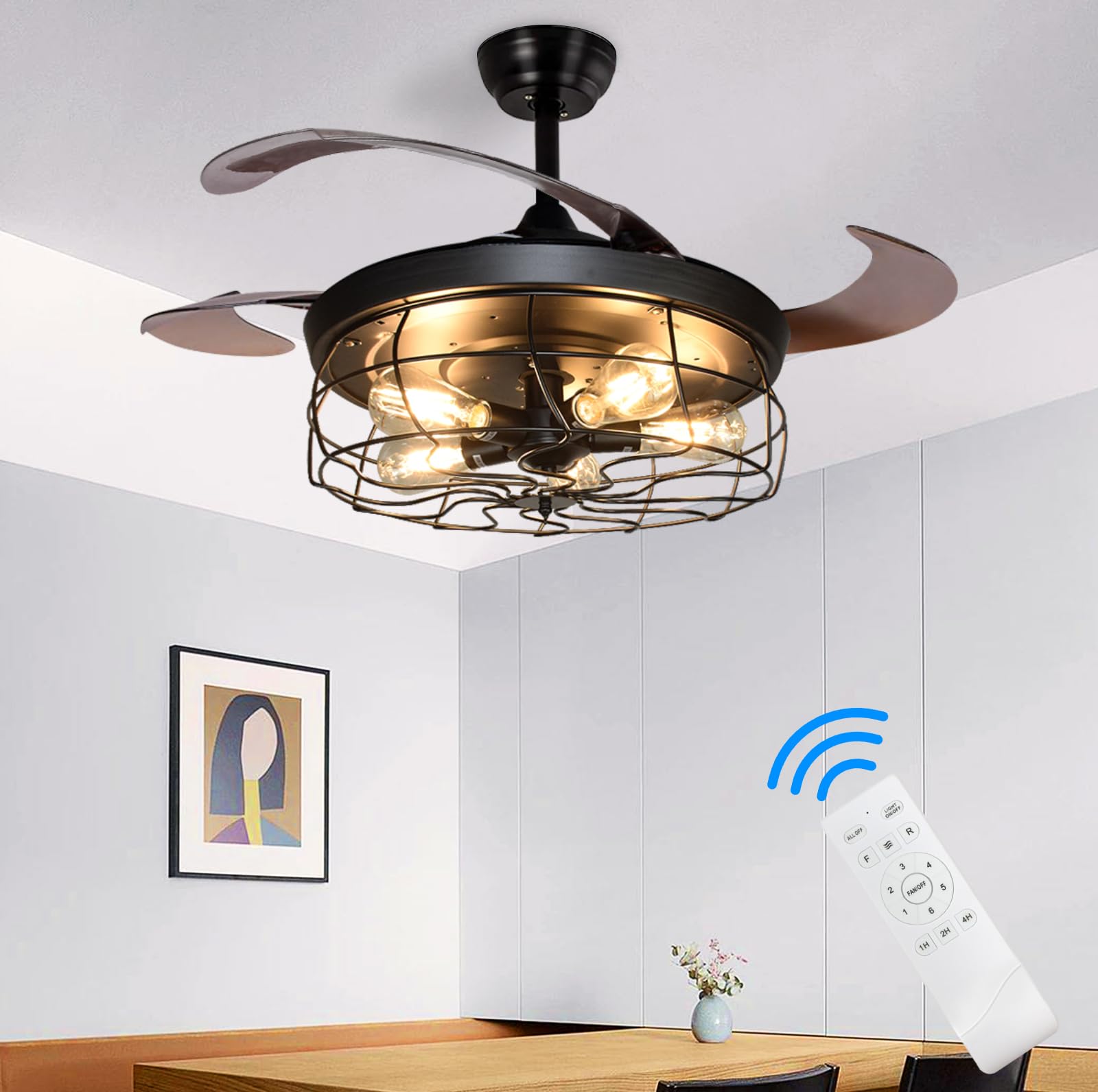 Antique Porcelain Light Ceiling Fan