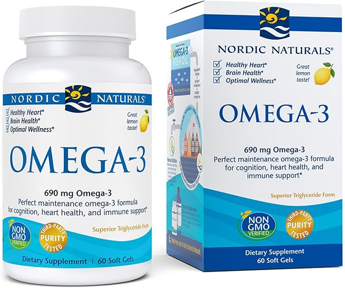 Amazon.com: Nordic Naturals Omega-3, Lemon Flavor - 690 mg Omega-3-60 ...