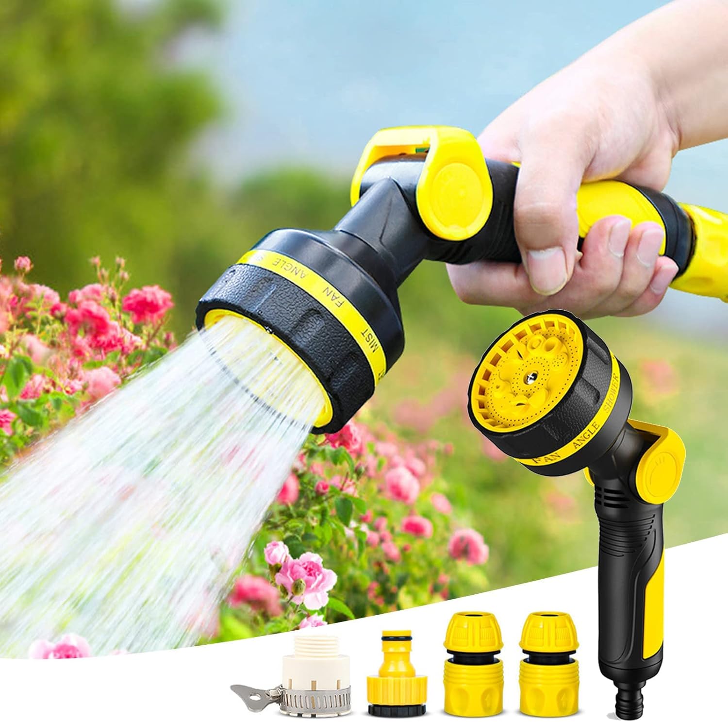 Amazon.com : Multi-function Garden Watering Nozzle with 4-connectors ...