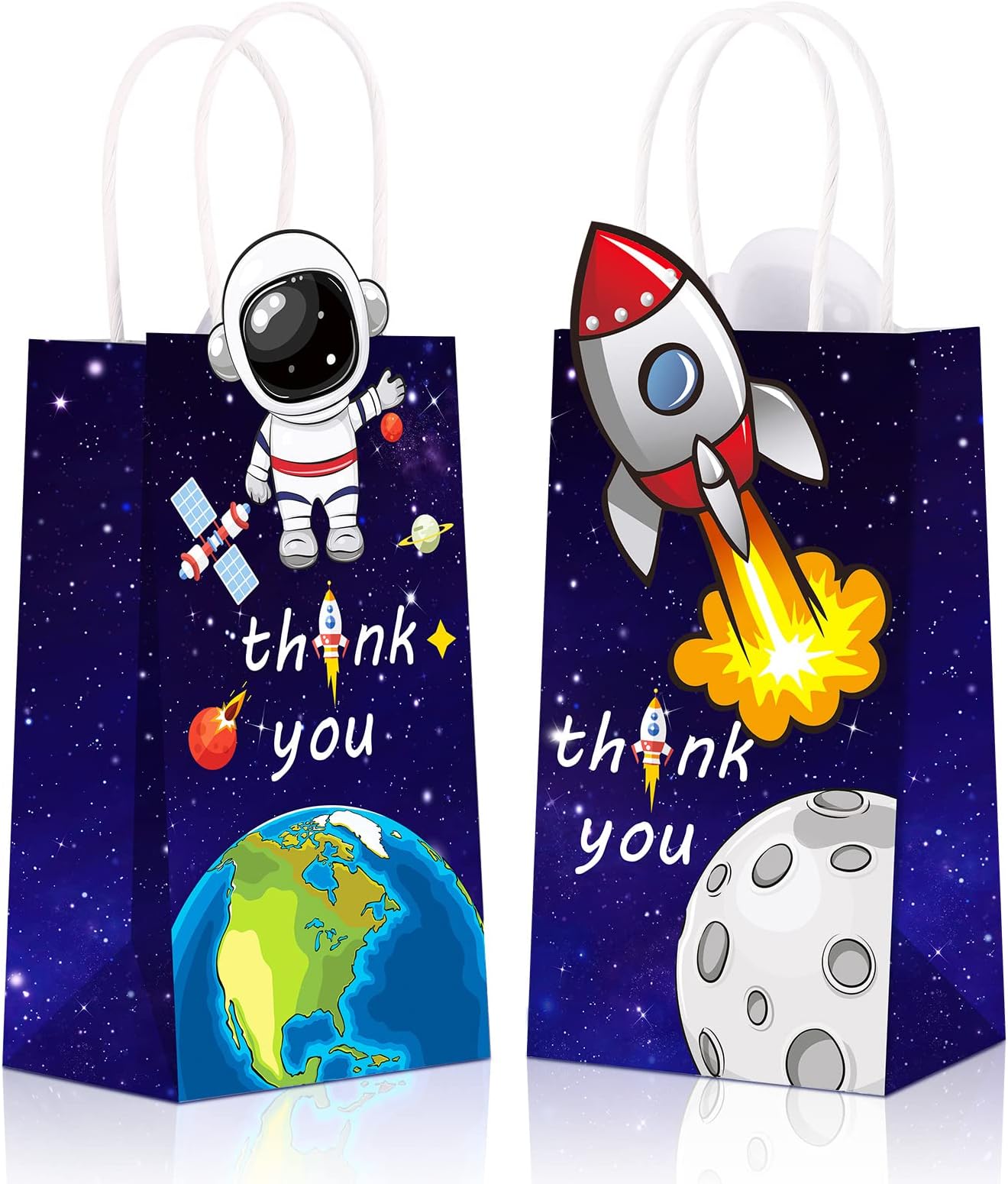 Amazon.com: 24 Packs Outer Space Gift Bags Kids Treat Bags with Handles ...
