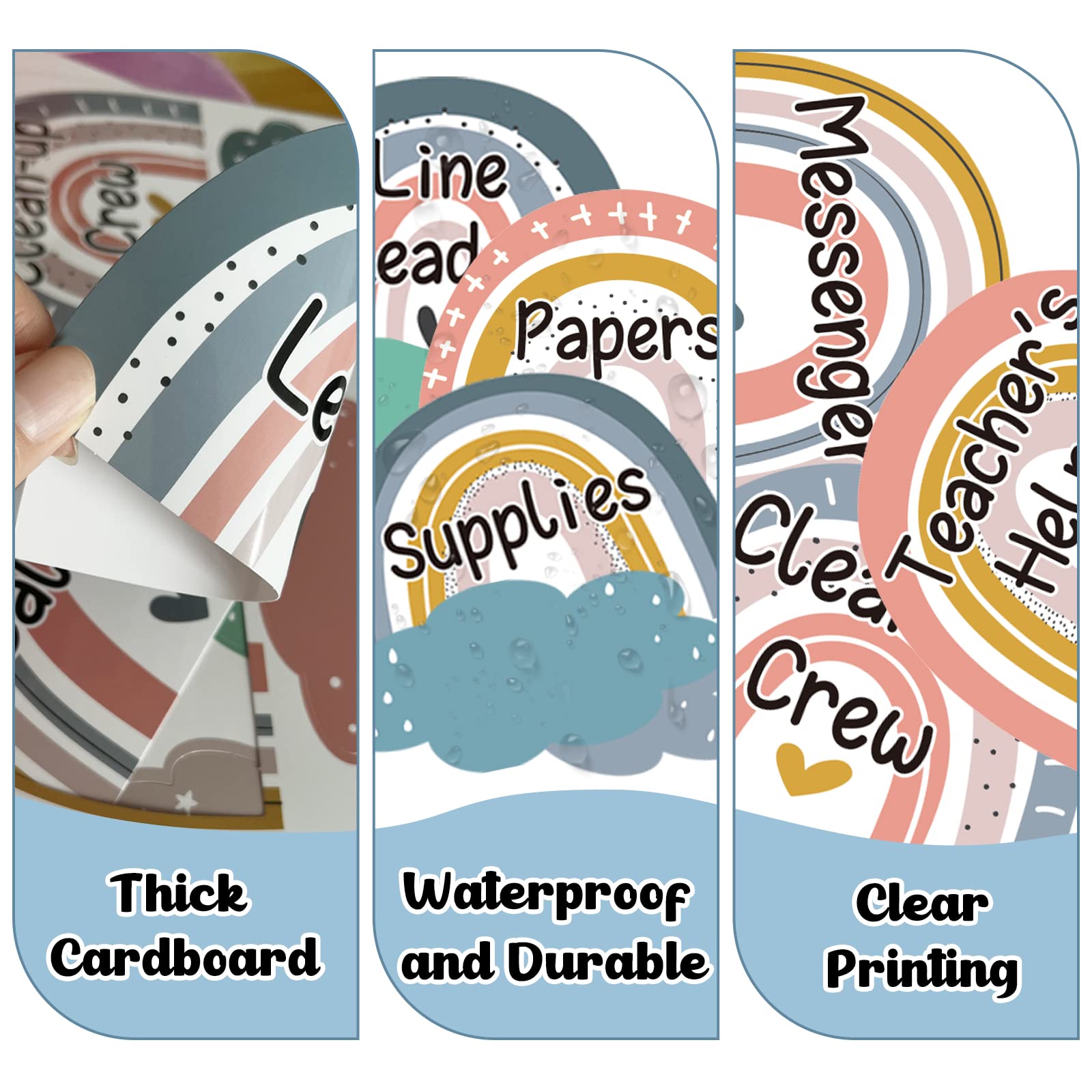 Snapklik.com : 65pcs Bohemian Rainbow Classroom Jobs Bulletin Board Set