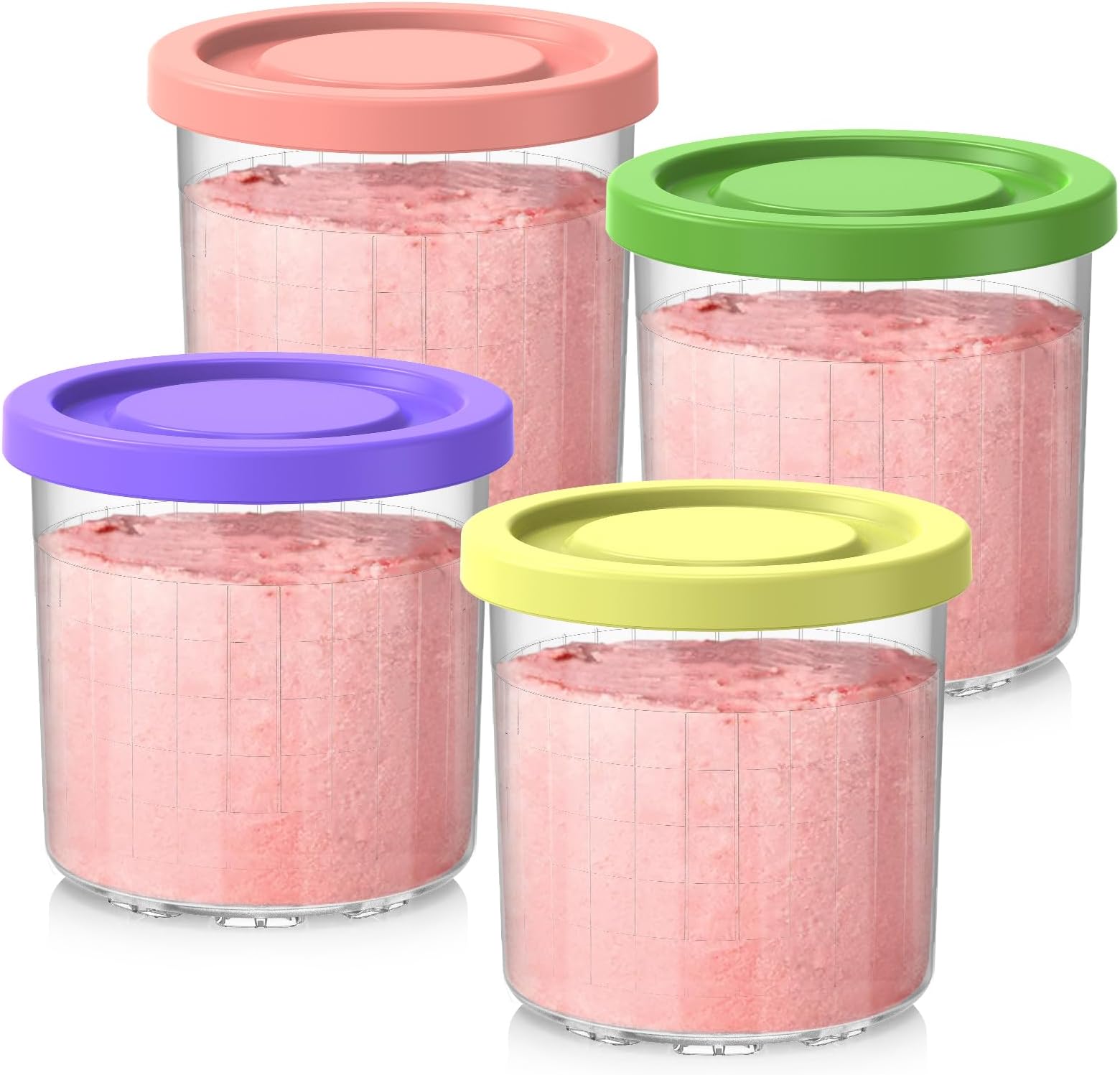 Amazon.com: Ninja Creami Containers,4PCS Creami Pint Containers,Ice ...