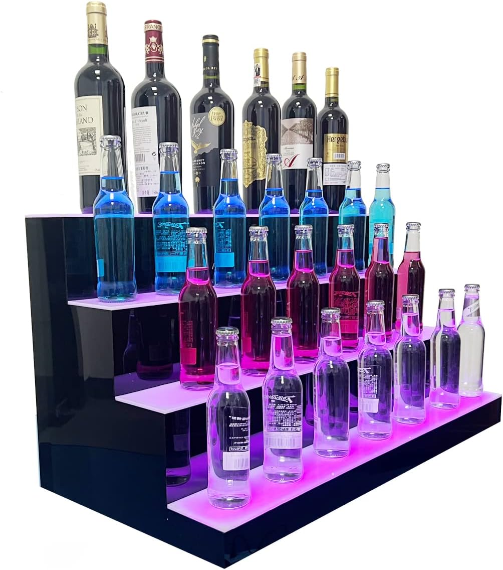 Buy Cozyel 31 Inch 4 Step LED Lighted Liquor Bottle Display Illuminated ...