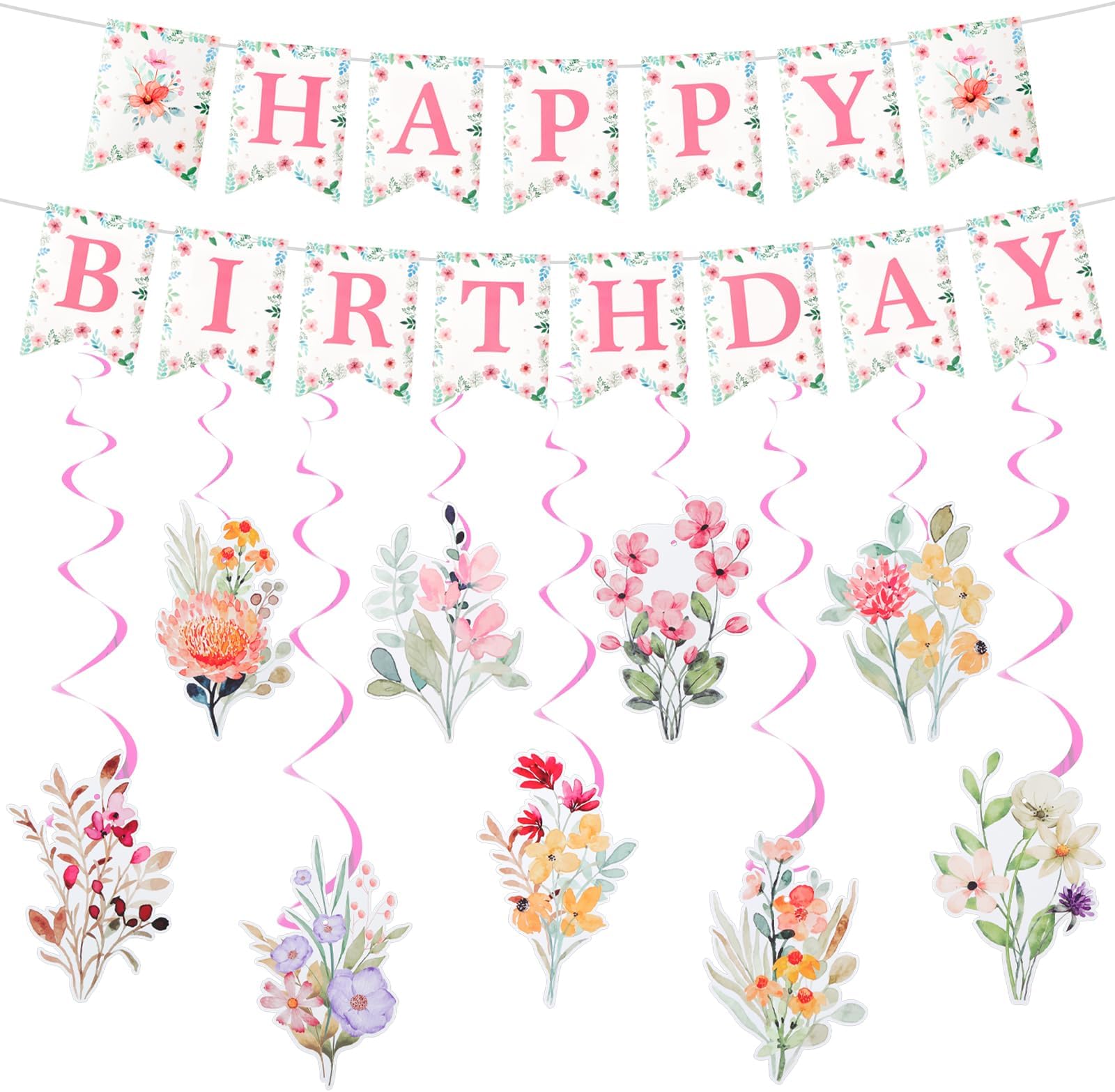 Amazon.com: Maxqzin 19Pcs Wildflower Birthday Decorations Wildflower ...