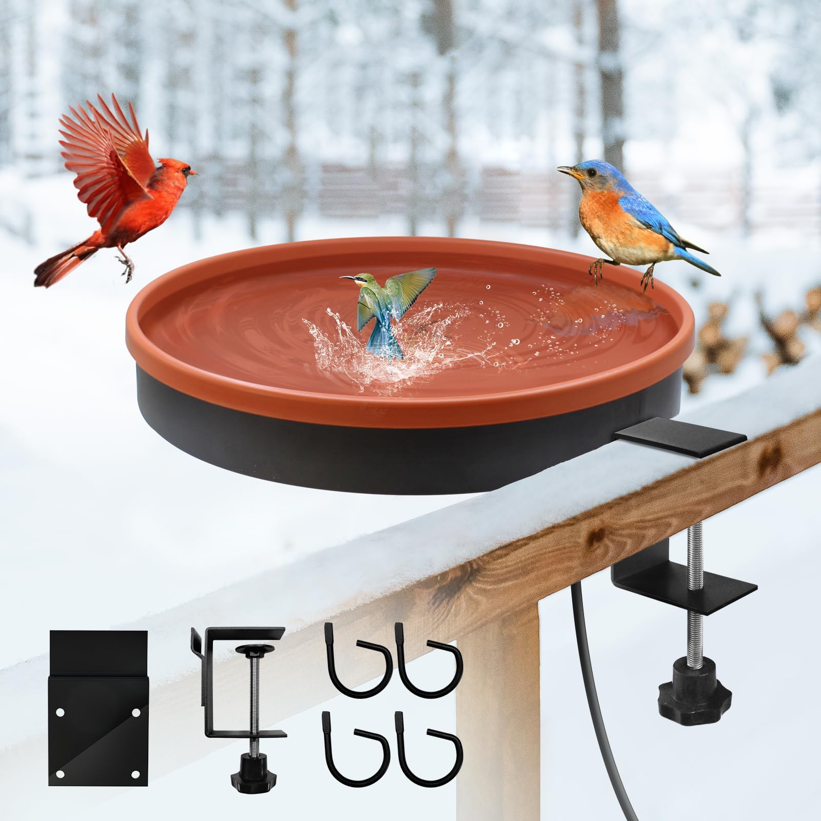 Amazon.com: JESTOP Heated Bird Baths for Winter, 75W Birdbath Deicer ...
