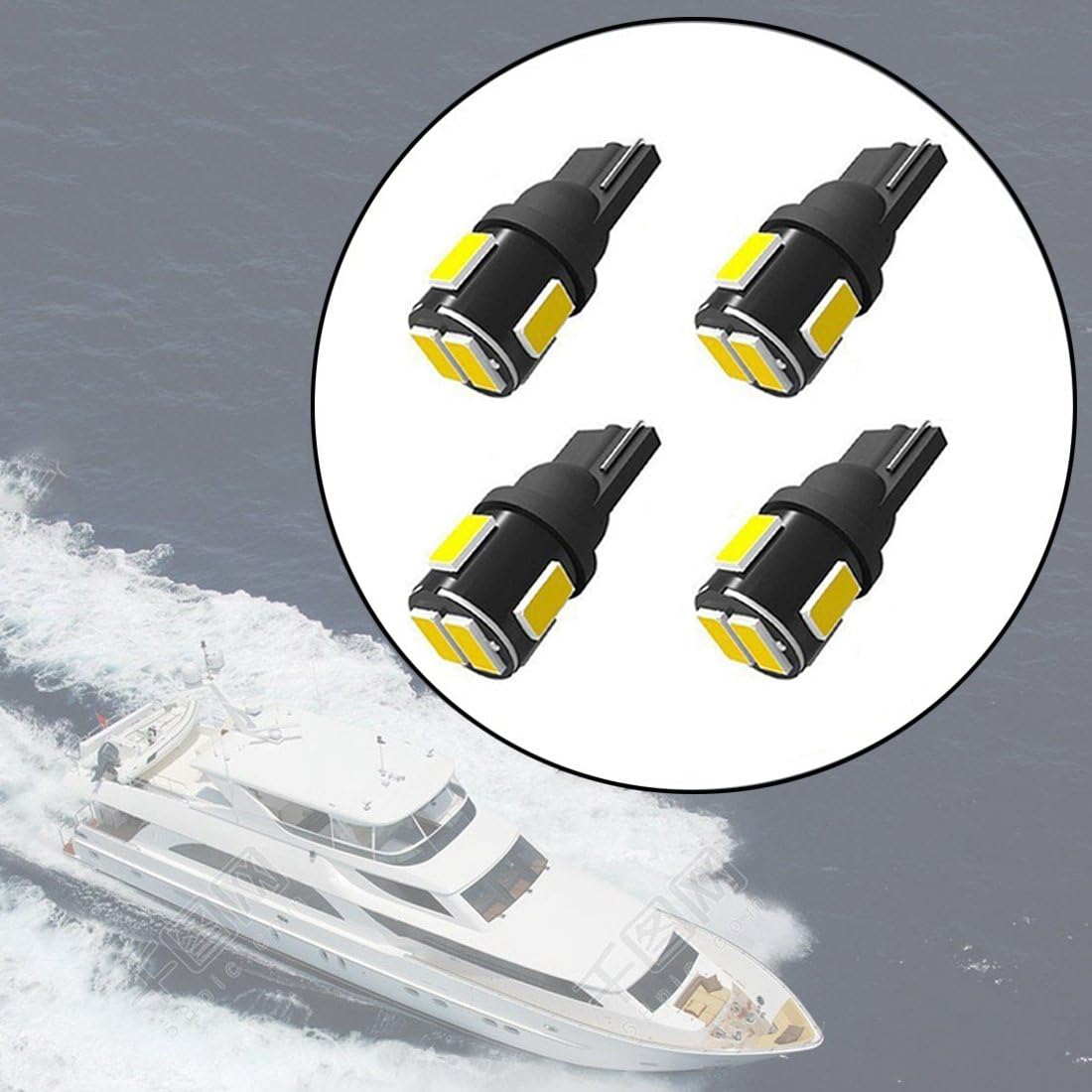 Amazon.com: 906 LED Bulbs 5630 LED T10 Base Marine Boat Light Bulb ...