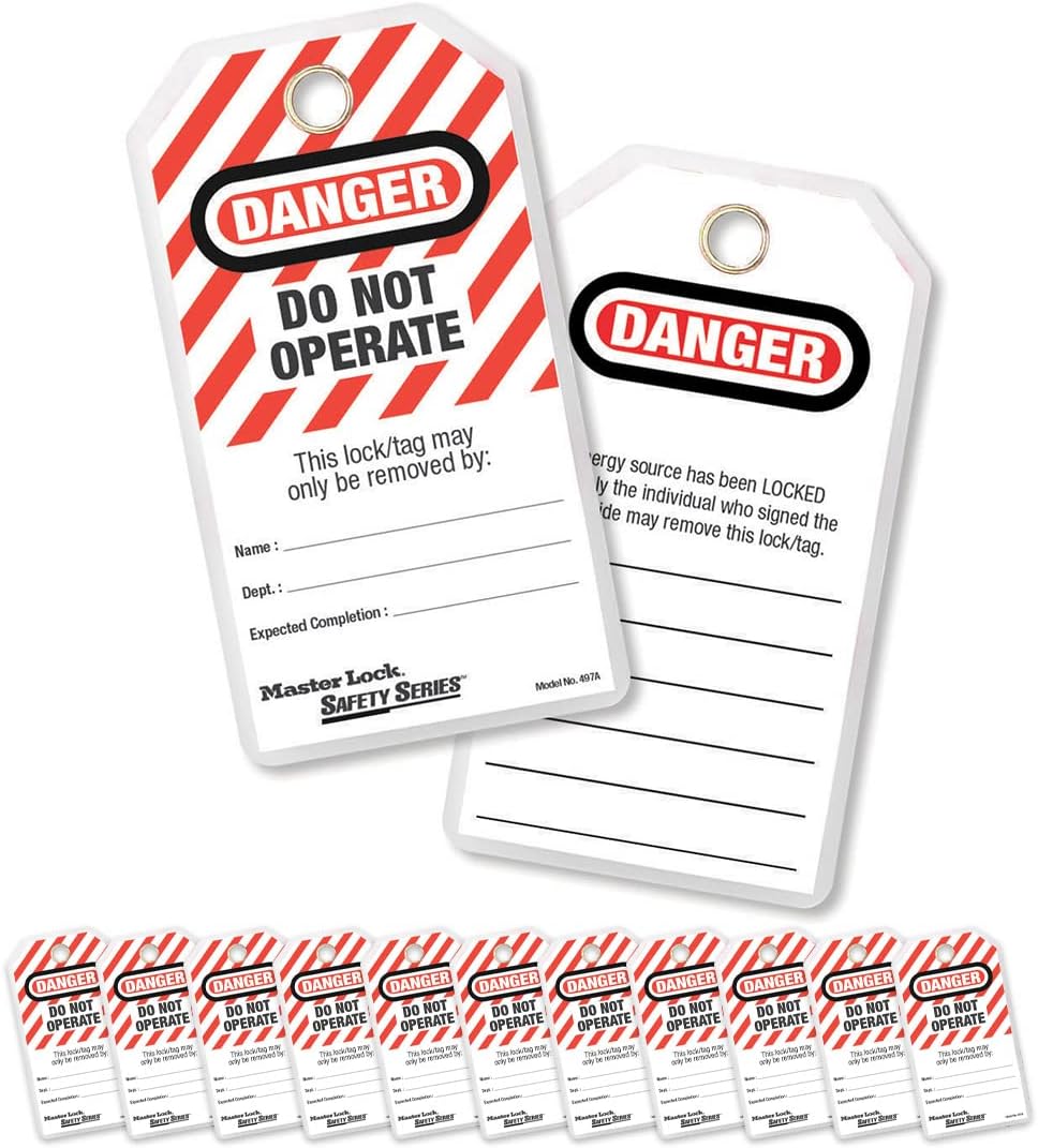 Amazon.com: Harrier Hardware Lockout Tagout Tags, 3 x 5.5-inch, OSHA ...