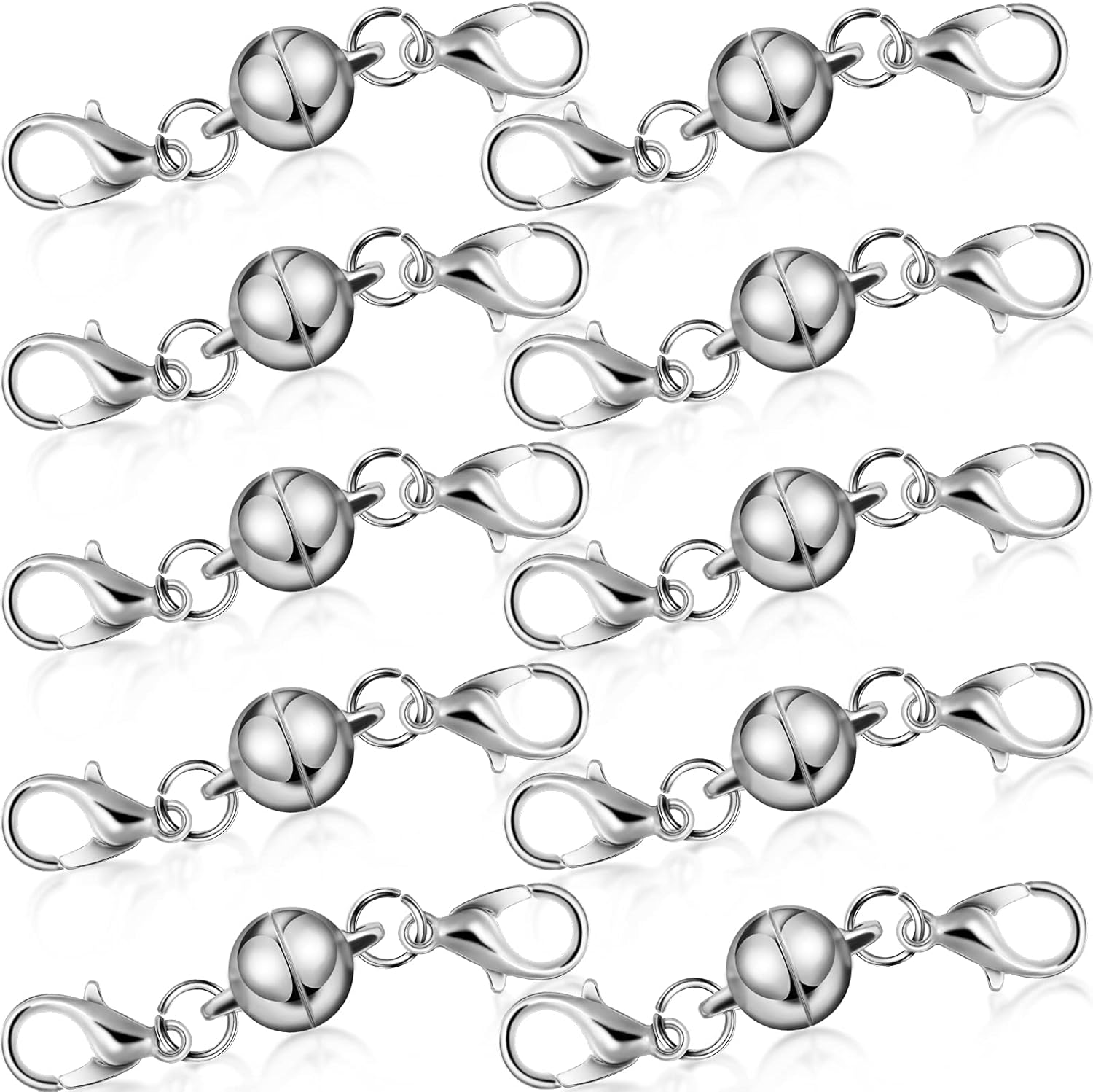Amazon.com: 10 Pieces Locking Magnetic Jewelry Clasps Round Magnetic ...