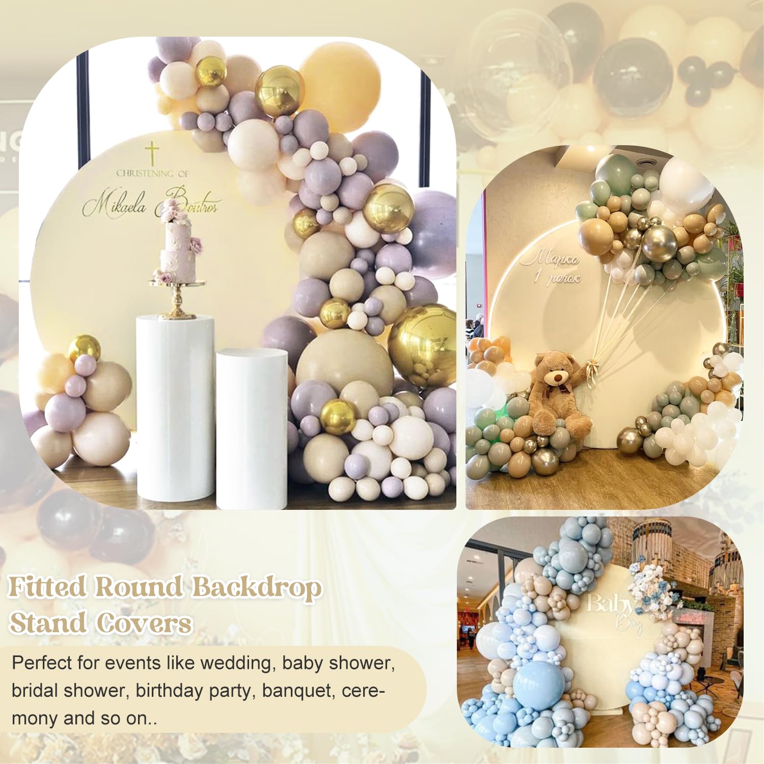 Snapklik.com : 6FT Round Wedding Arch Cover For 6FT Circle Arch Stand ...