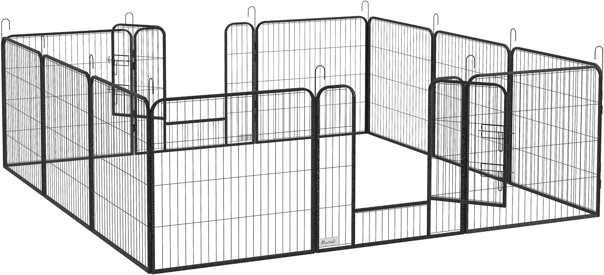 PawHut Dog Pen 12 Panels Puppy Pen Heavy Duty Pet Playpen for Indoor ...