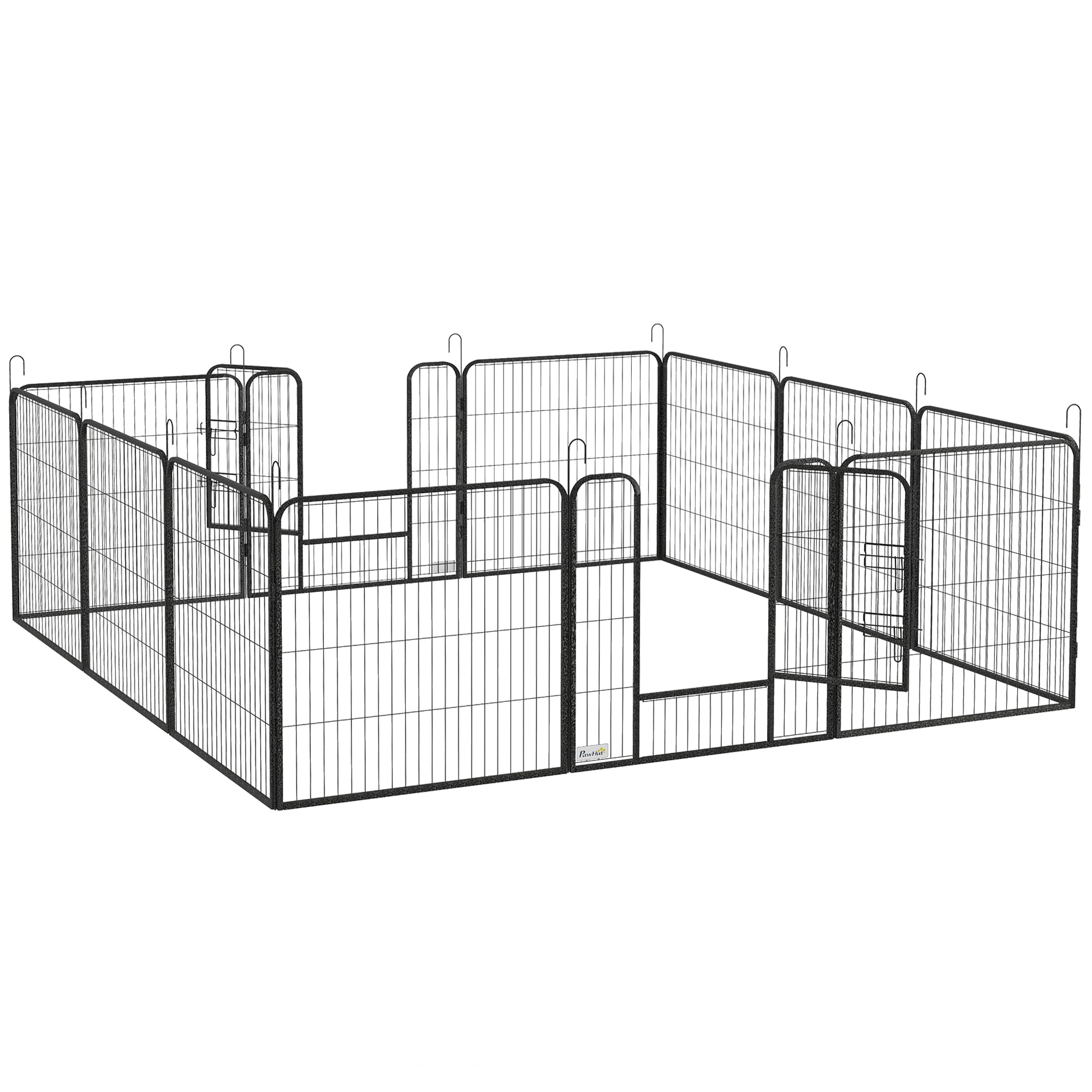 PawHut Dog Pen 12 Panels Puppy Pen Heavy Duty Pet Playpen for Indoor ...