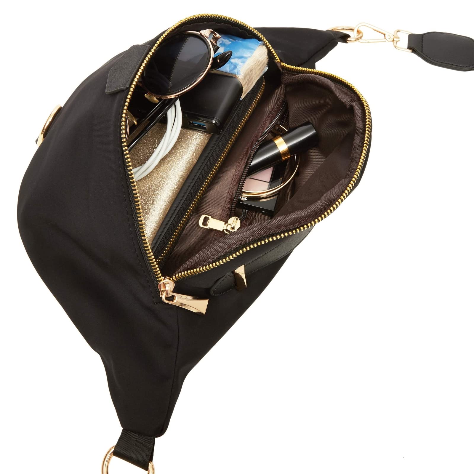 Black Oversized Fanny Pack, Plus Size Crossbody Bag with Adjustable ...