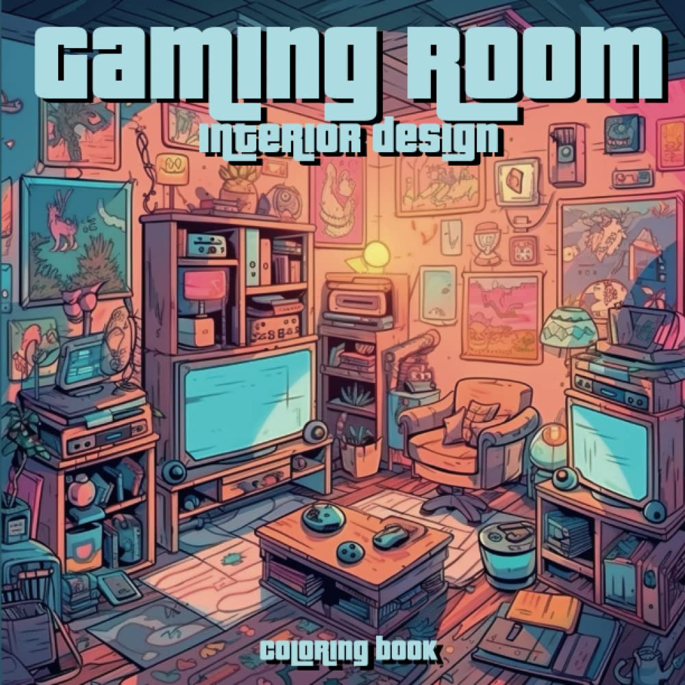 Amazon.com: Gaming room Interior design Coloring book: For Teen and ...