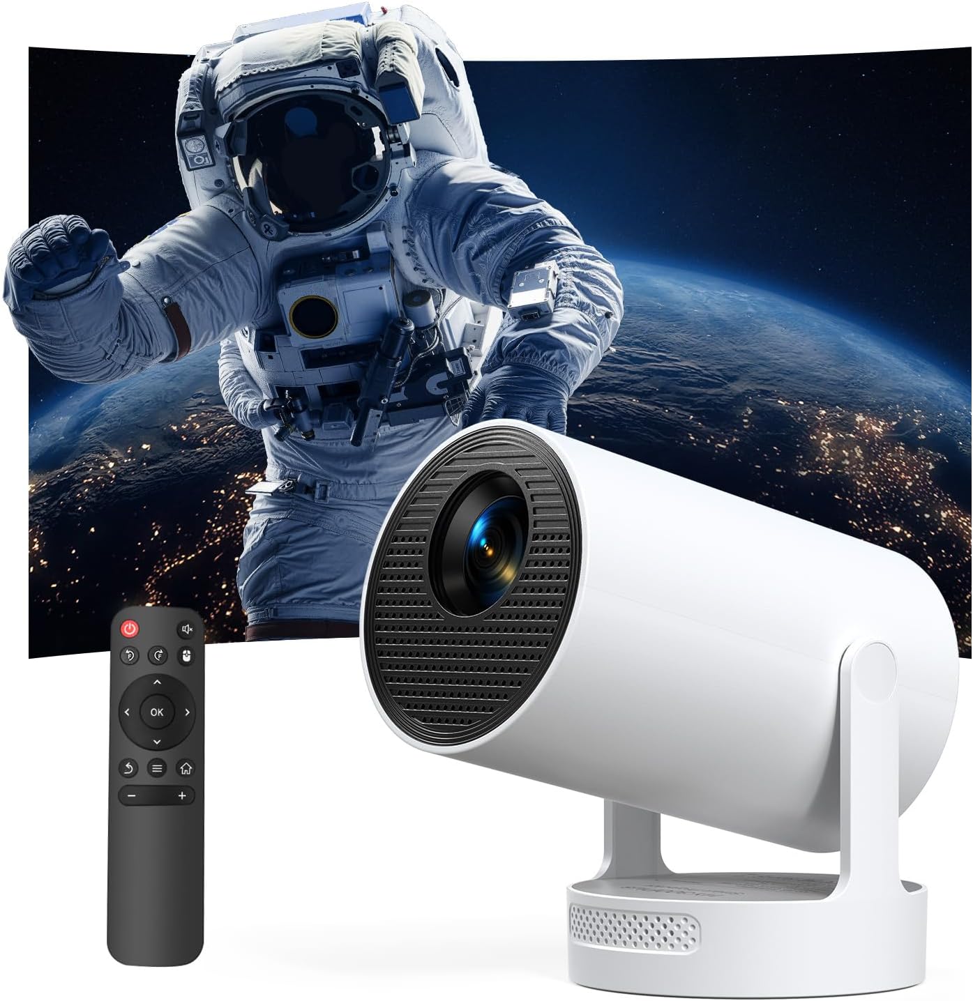 Mini Projector, Poratble Remote Focus Video Projector FHD 4K 1080P ...