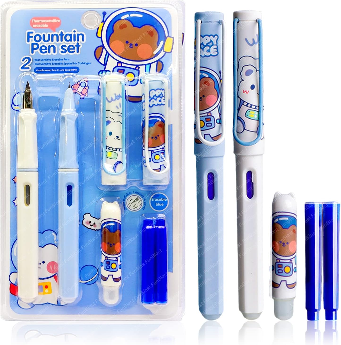 FunBlast Fountain Pen for Students, Erasable Pen Set for School ...