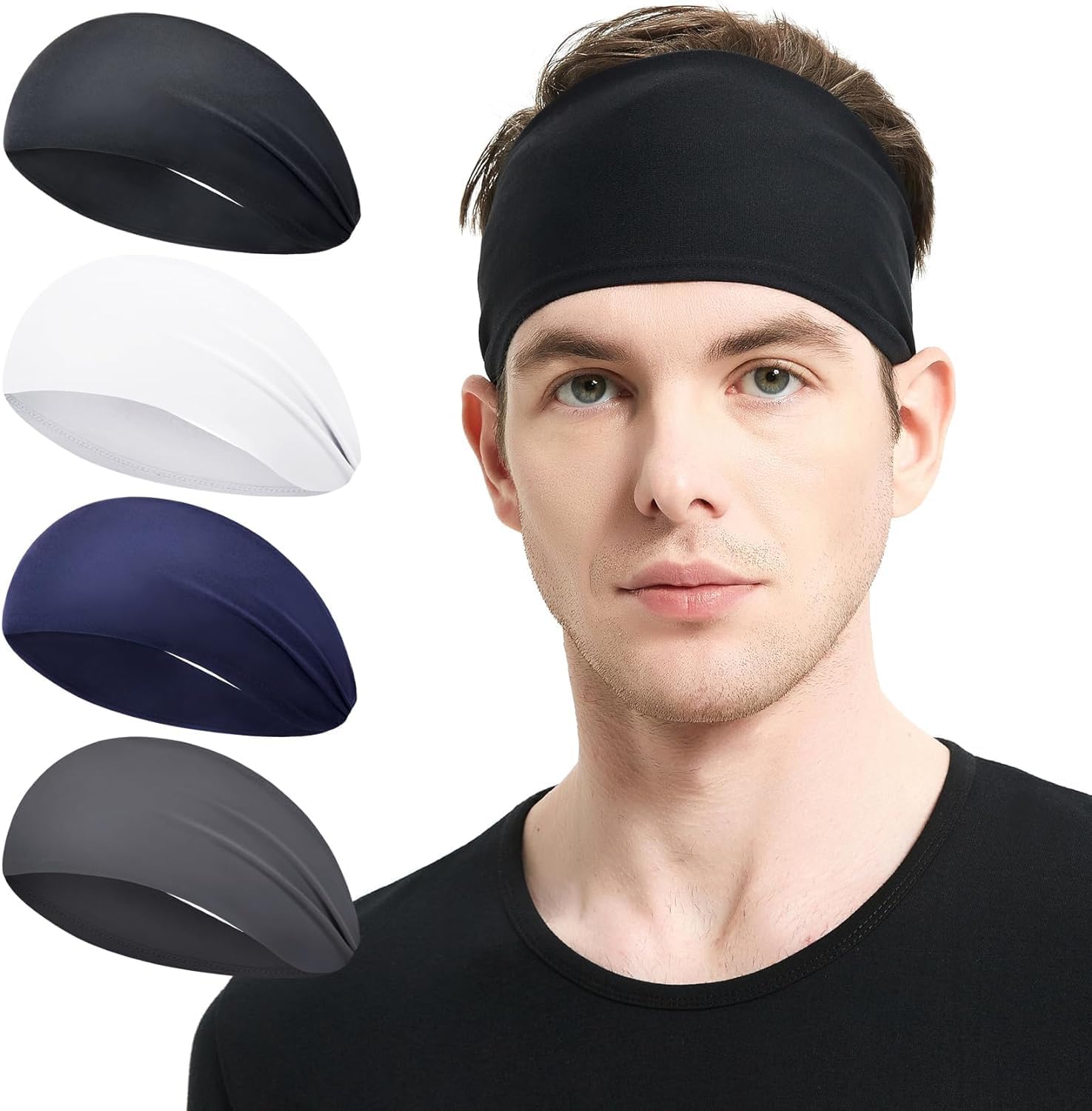 PAROPKAR Sports Headbands for Men and Women (4 Pack) - Lightweight ...