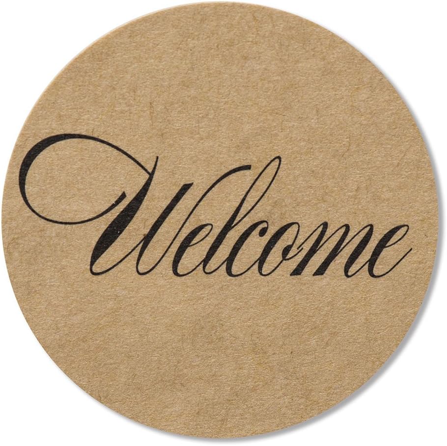 Amazon.com : 80-2” Kraft Welcome Stickers, Wedding Welcome Stickers ...