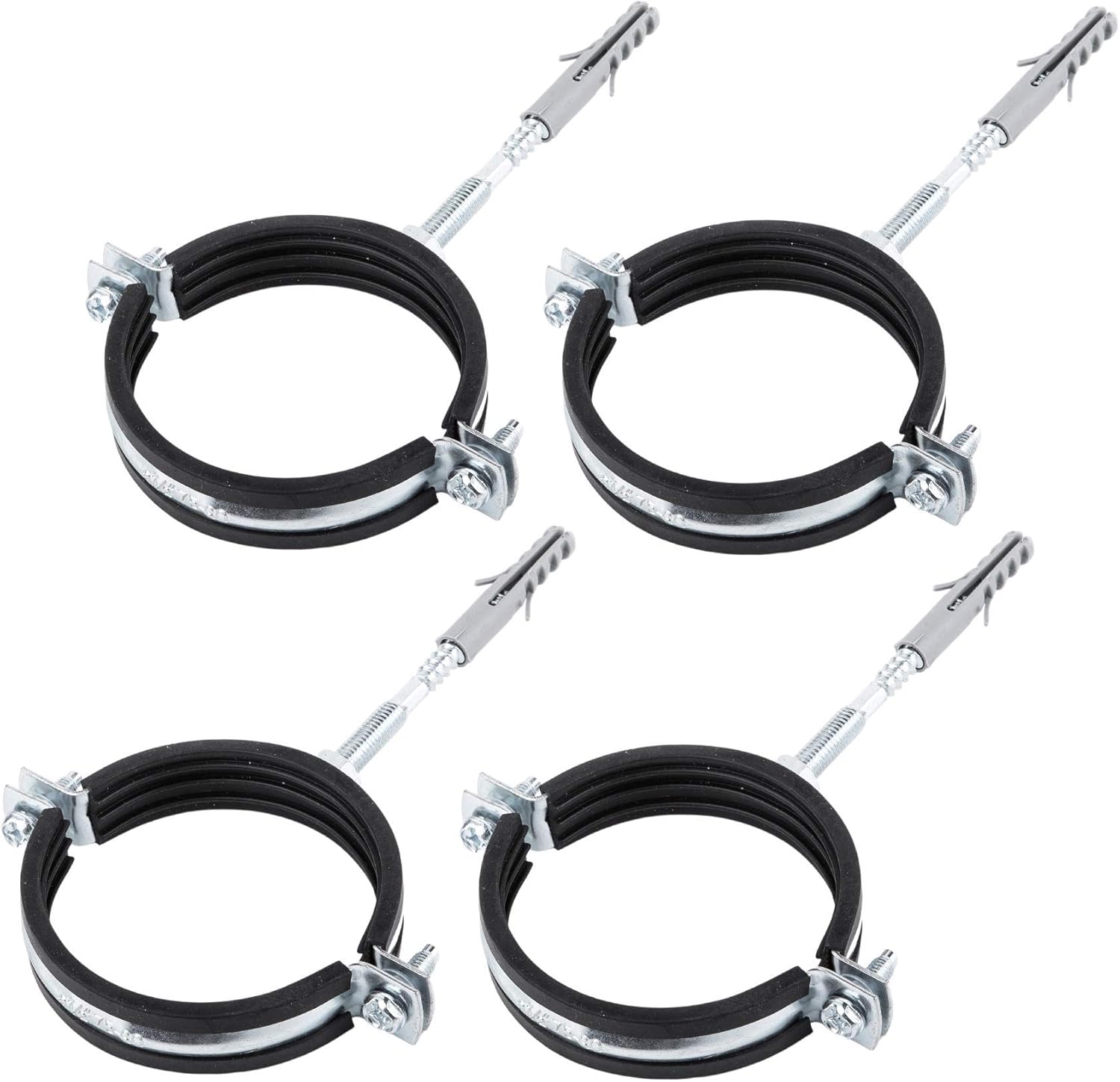 (Pack of 4 pcs) Anti Vibration Single Metal Pipe Brackets Clips Clamps ...