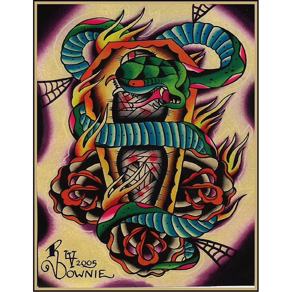 Neo Traditional Tattoo Snake