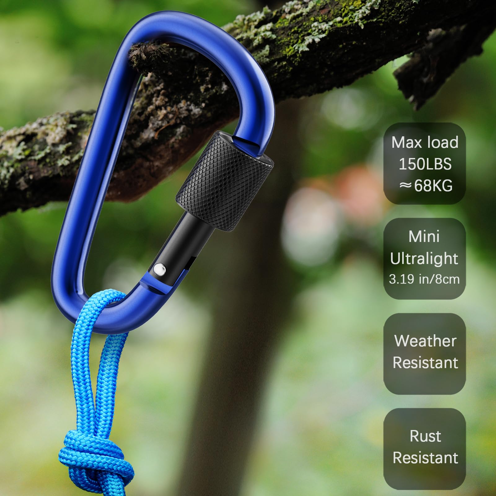 Snapklik.com : Sprookber 3" Locking Carabiners Keychain Carbineers D ...