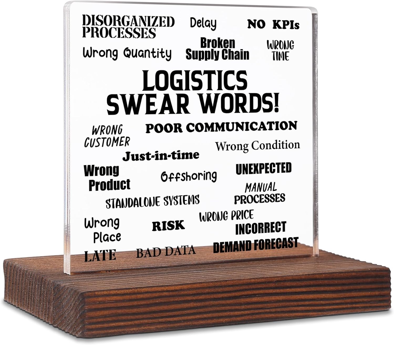Amazon.com: Funny Logistics Swear Words Acrylic Desk Sign, Supply Chain ...