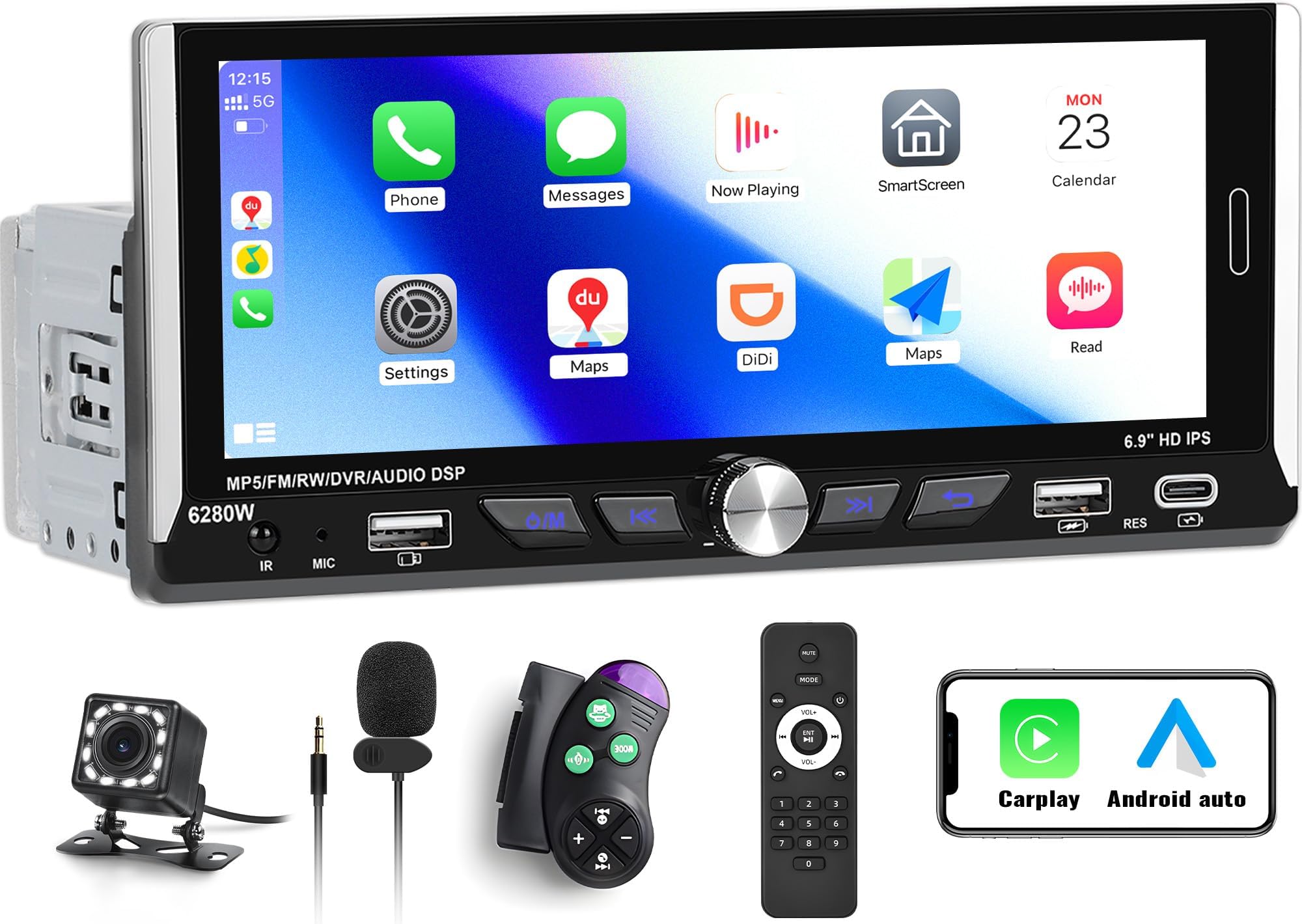 1 Din Autoradio 5 Zoll Touchscreen Autoradio Bluetooth ...